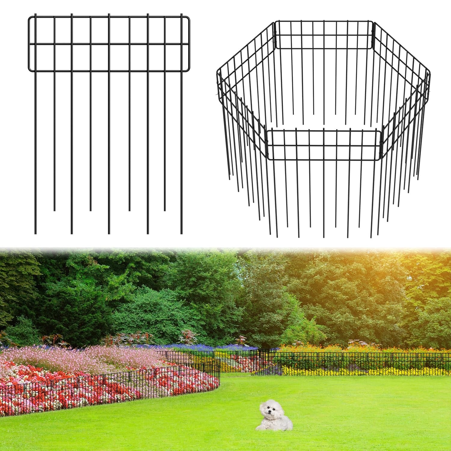 Justincity 6 Pack 12.32 x 16.81 Inch Black Metal Garden Border Edging ...