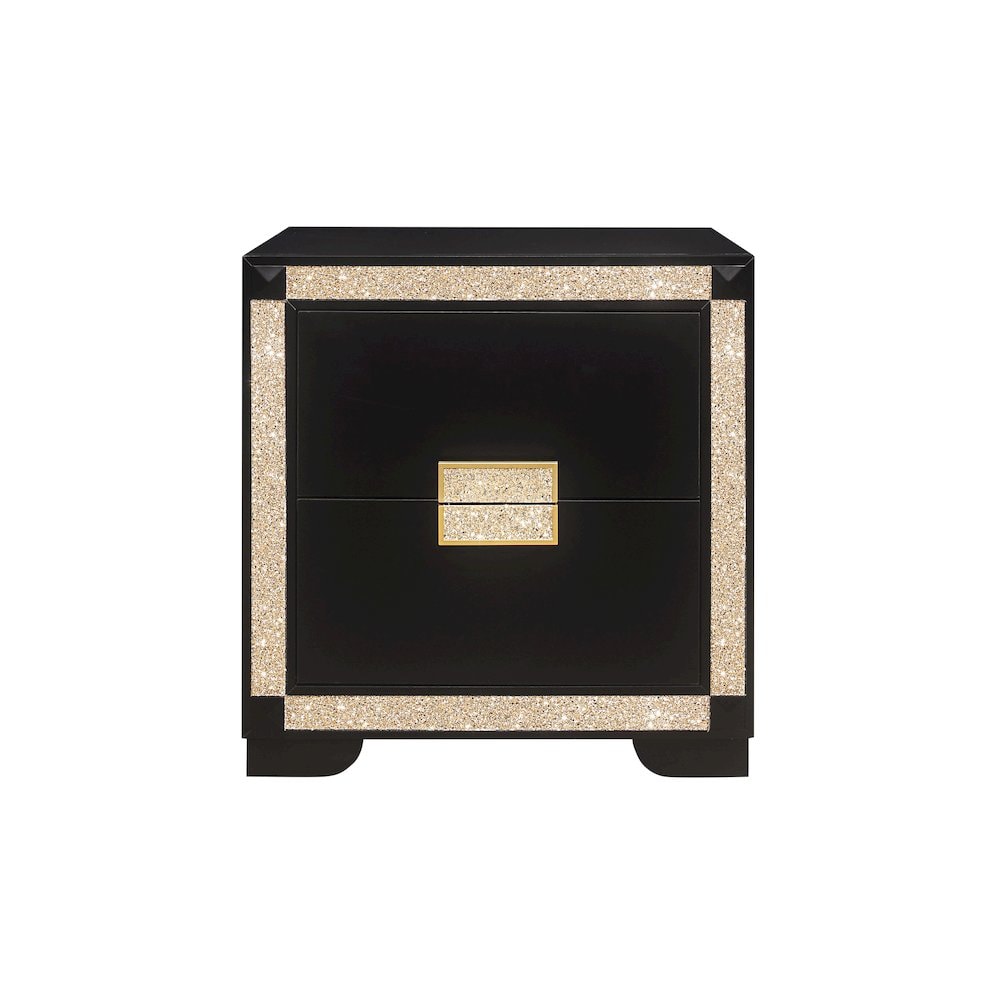 Global Furniture USA Traditional Glam Blake BlackGold Nightstand ...