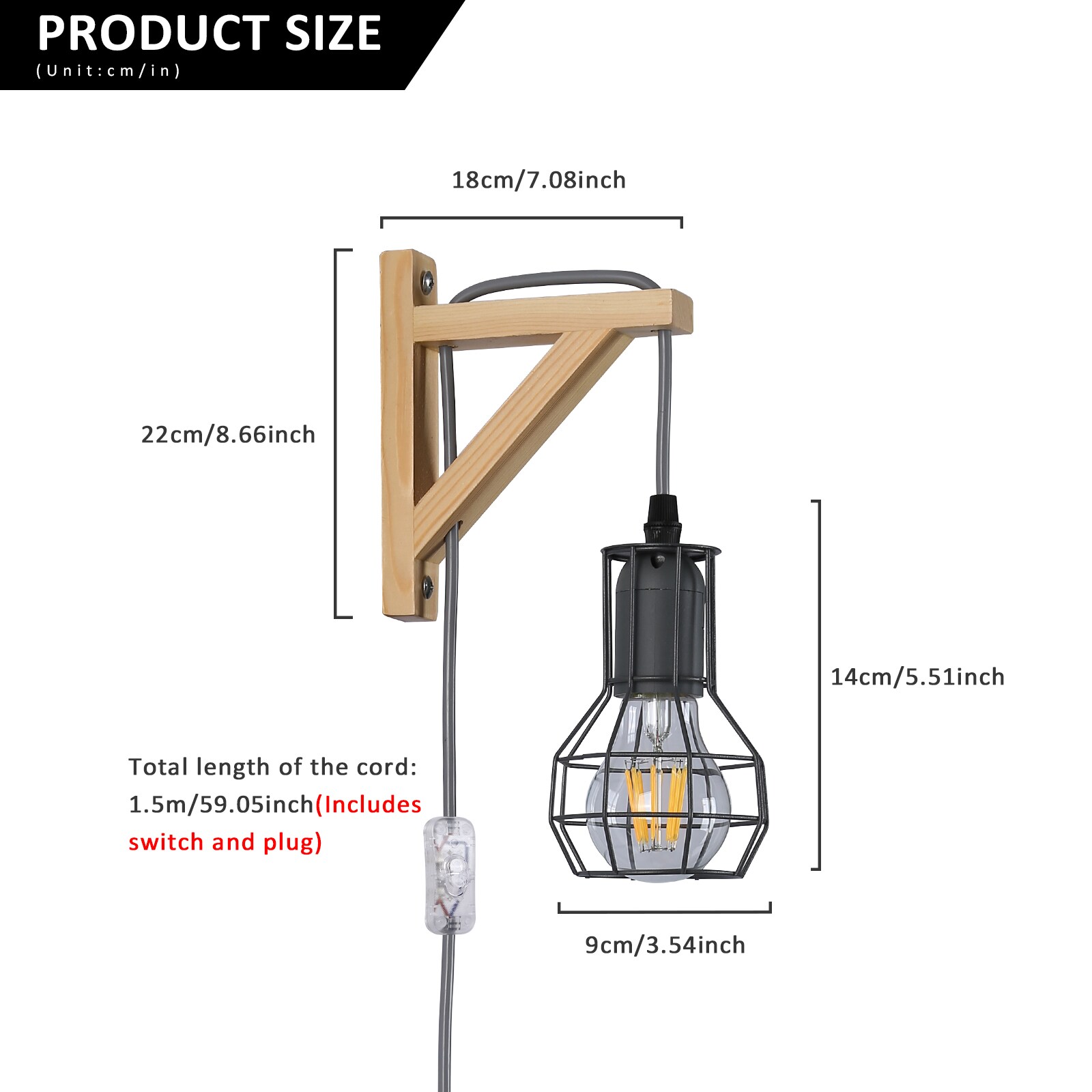 Zompoo cagelux 4 W 1 -Light Gray Wall Sconce in the Wall Sconces ...