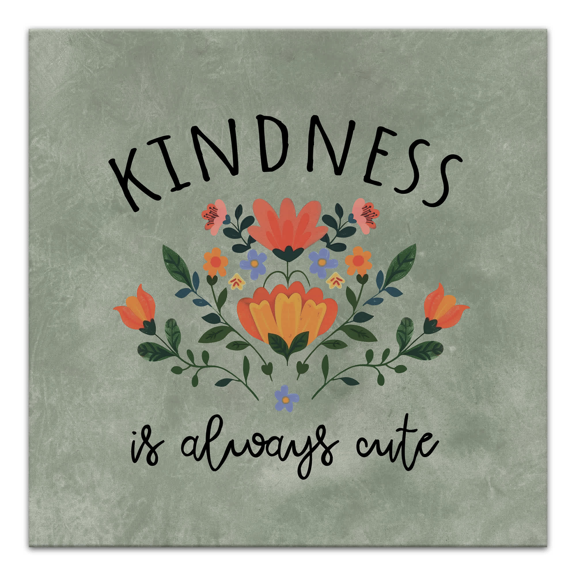 Creative Products Kindness is Always Cute 20 x 20 Canvas Wall Art in ...