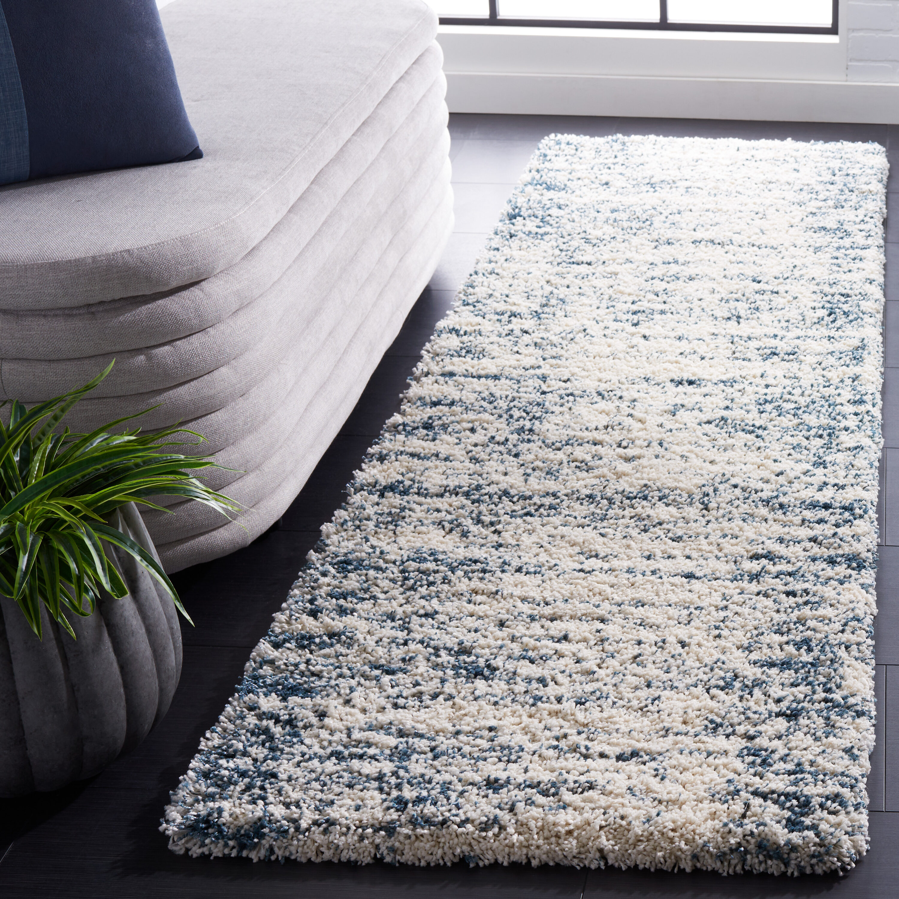 Safavieh Hudson Shag 299A Ivory Slate Blue 2ft-3in x 8ft in the Rugs department at Lowes.com