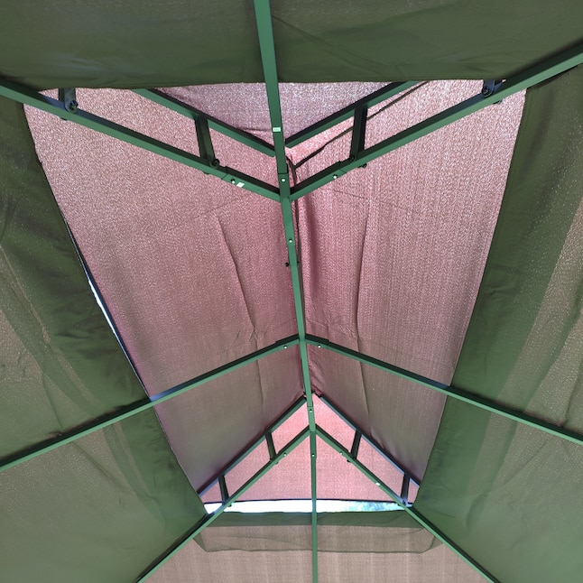 CESICIA Canopies and Gazebos 9-ft 9-in W x 13-ft L x 9-ft H Brown Metal ... CESICIA Canopies and Gazebos 9-ft 9-in W x 13-ft L x 9-ft H Brown Metal ...