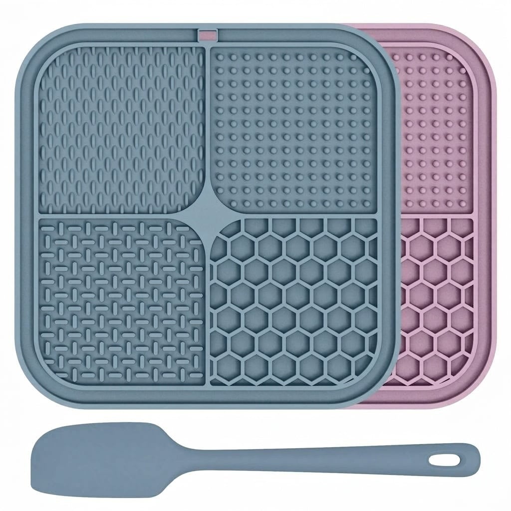 Vrbgify 2 pack lick mat for dogs and cats 8 inch silicone slow feeder ...