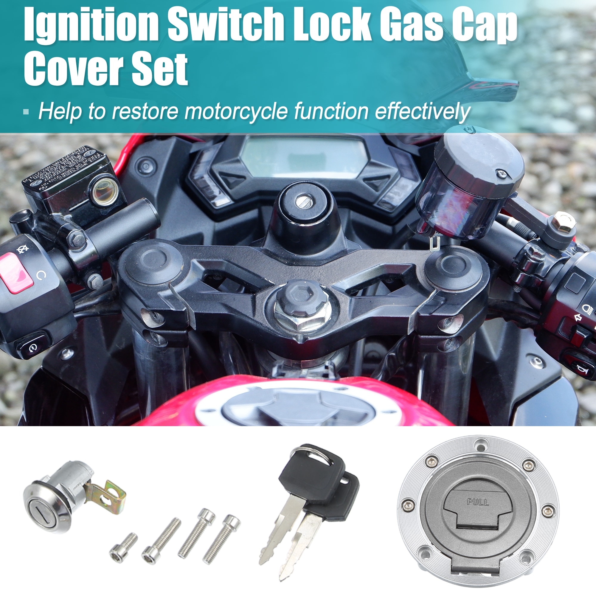 Unique Bargains 1set Motorcycle Ignition Switch Cylinder Fuel Gas Tank ...