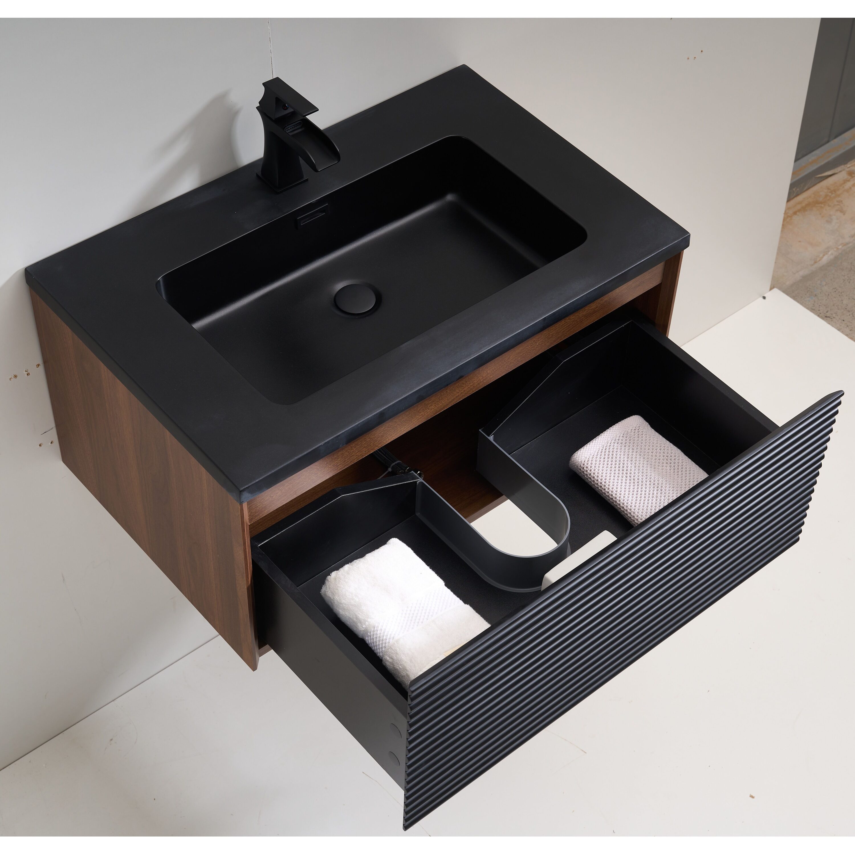 JEAREY 30-In Wall-Mounted Single Bathroom Vanity With Resin Top in the ...