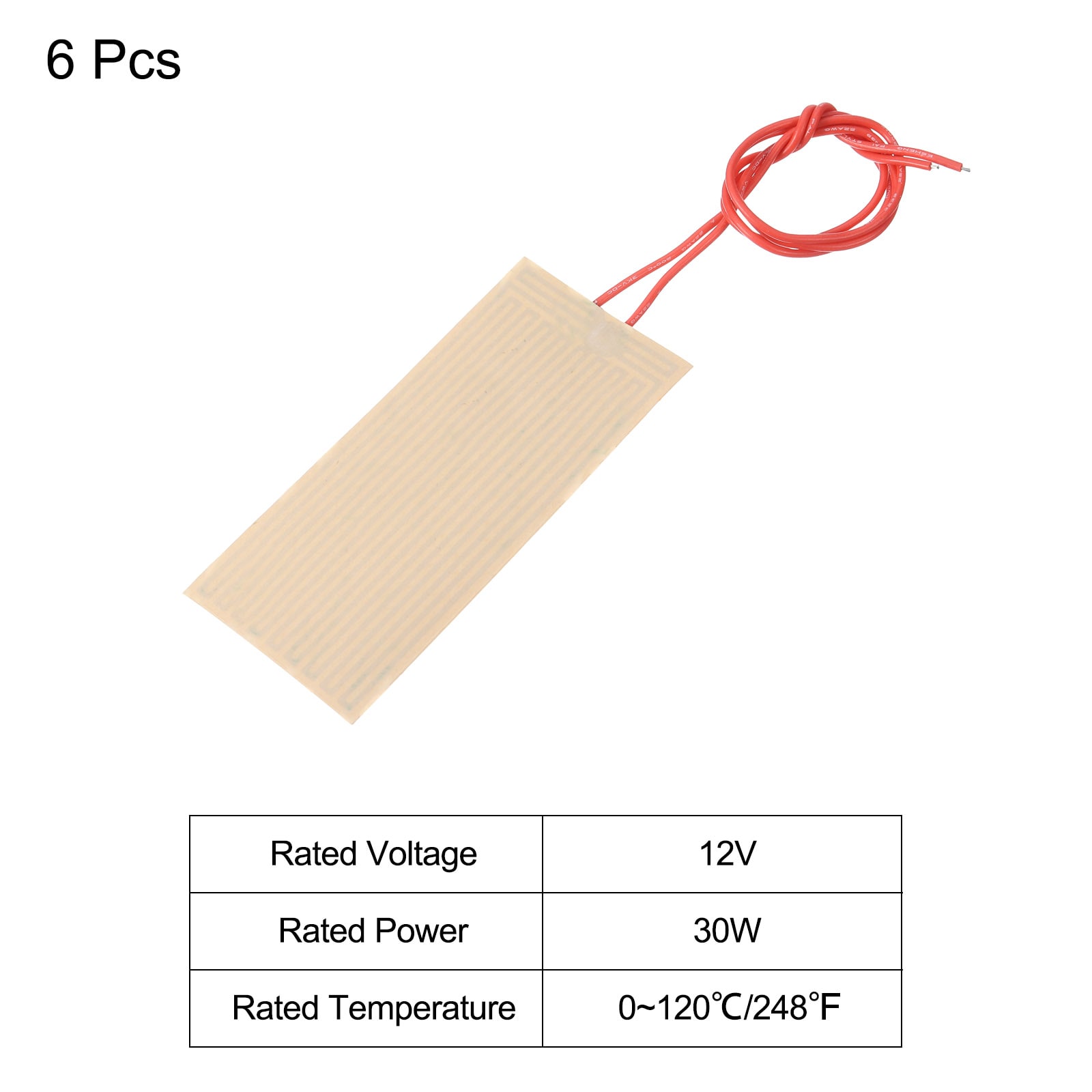 Unique Bargains Heater Film Heating Plate 24V 30W Polyimide Heat Pad ...