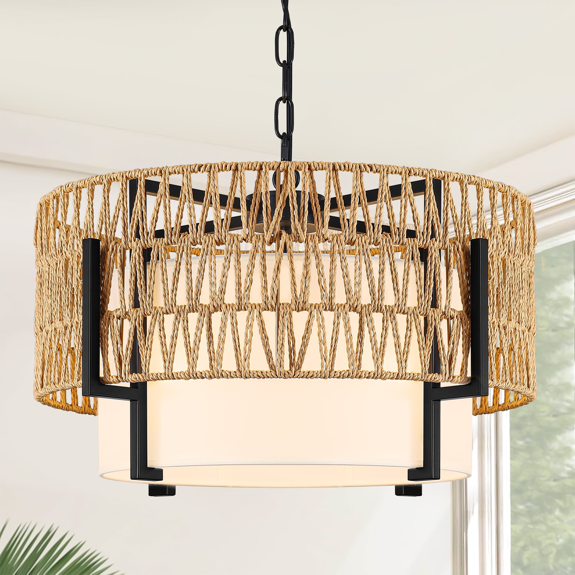 ZSMIHDOH 6 -Light Black Metal Chandelier in the Chandeliers department ...