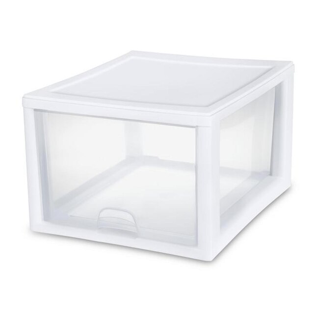 Sterilite Corporation 8 Pack White Stackable Plastic Storage Underbed
