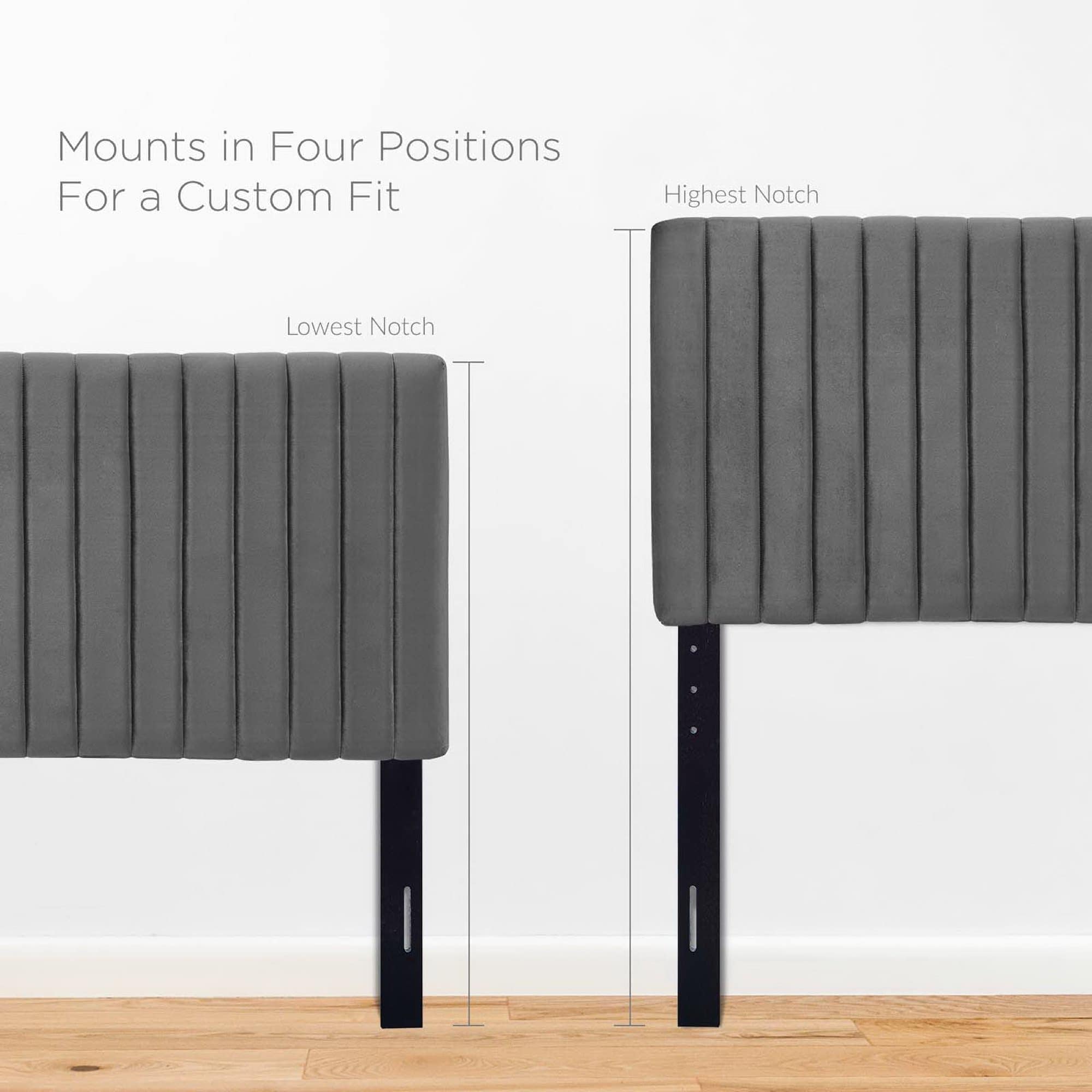Modway Keira Performance Velvet Twin Headboard in Gray in the ...