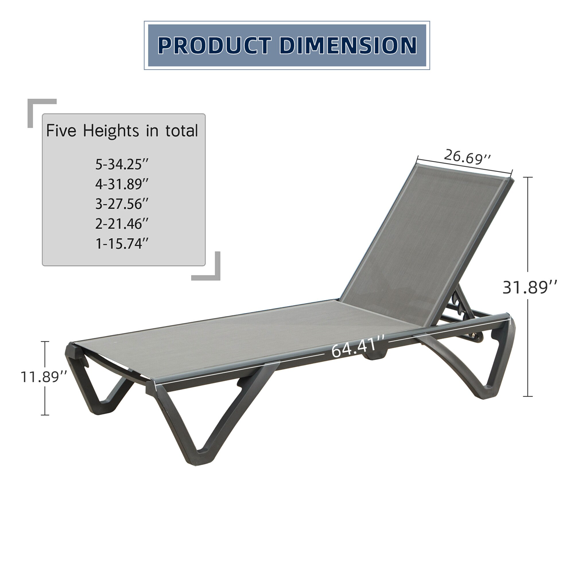GDFStudio Modern Patio 2-Piece Aluminum Outdoor Polypropylene ...