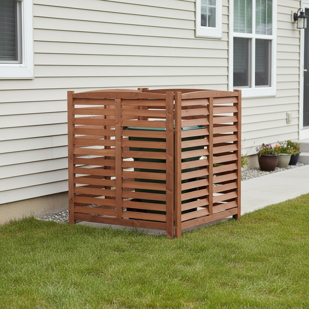 Wooakway 32 in. W x 38 in. H 3-Panel Outdoor Air Conditioner Fence 3 ...