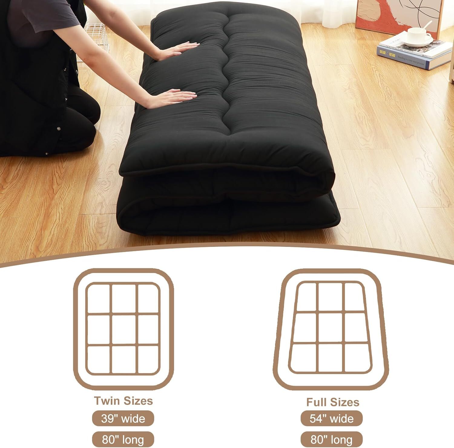 Garvee Japanese Futon Mattress Full Size Foldable Japanese Style Floor ...