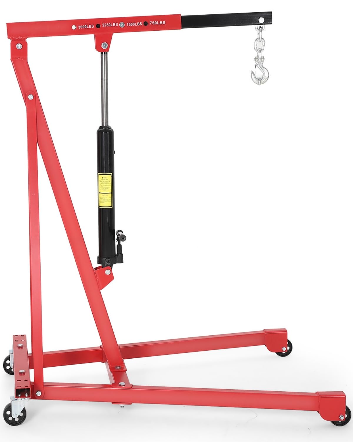 GarveeLife 3000 lbs Engine Hoist Crane Red Folding Shop Lift without ...