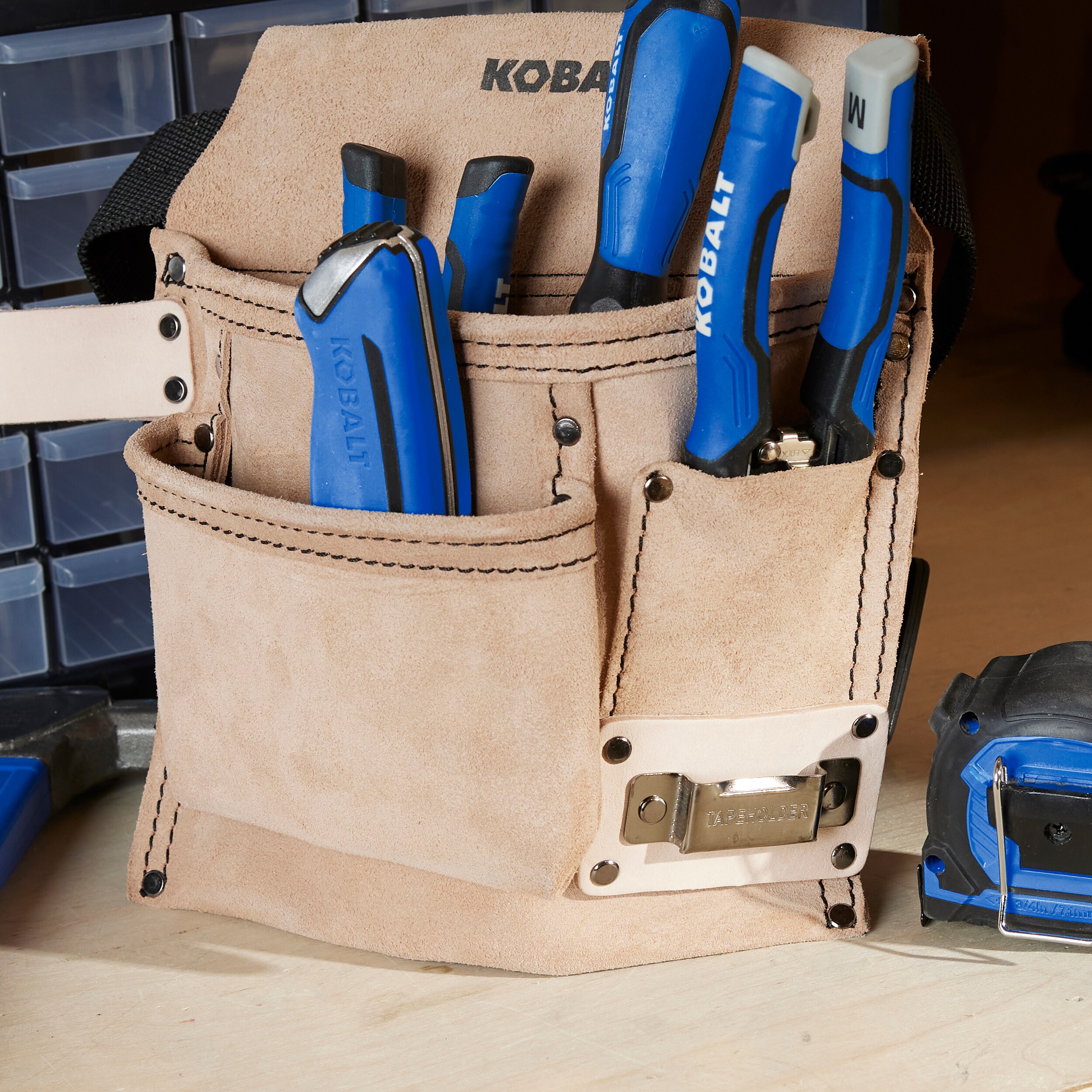 Kobalt Brown Leather 9-in Tool Bag KB4890 at Lowes.com