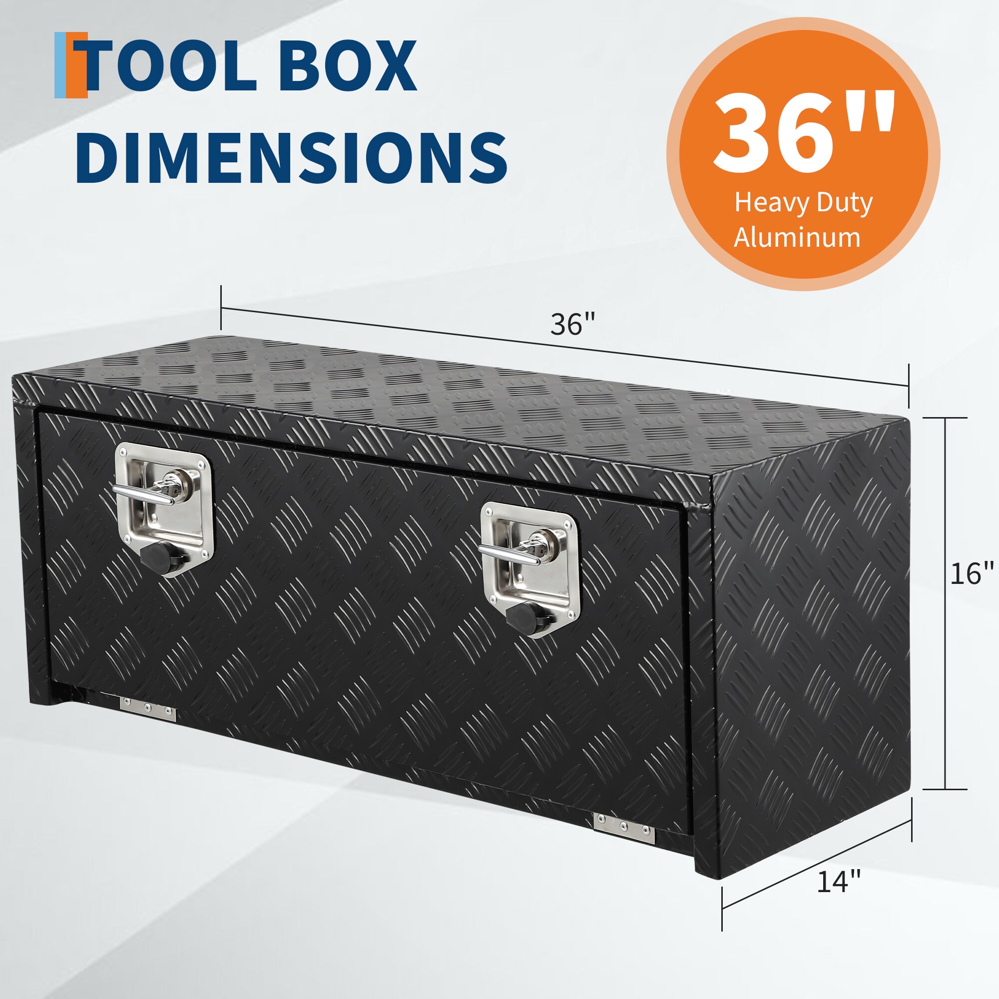 Garvee 14x16x36 In Heavy Duty Aluminum Truck Tool Box Waterproof Square ...