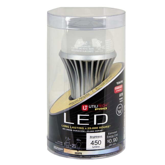 Utilitech 40-Watt EQ A19 Warm White Medium Base (E-26) Dimmable Light ... Utilitech 40-Watt EQ A19 Warm White Medium Base (E-26) Dimmable Light ...