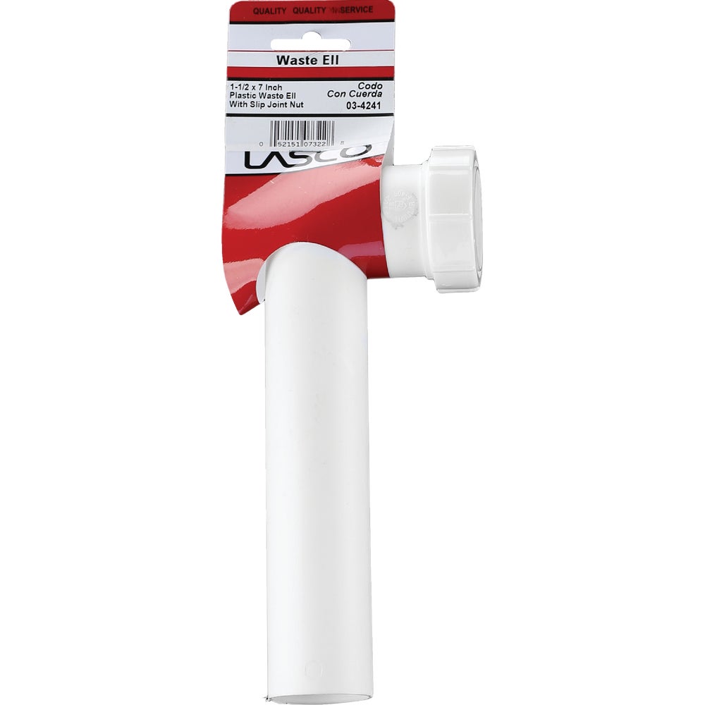 LASCO 03 4241 White Plastic Tubular Slip Joint Waste Arm in the PVC ...