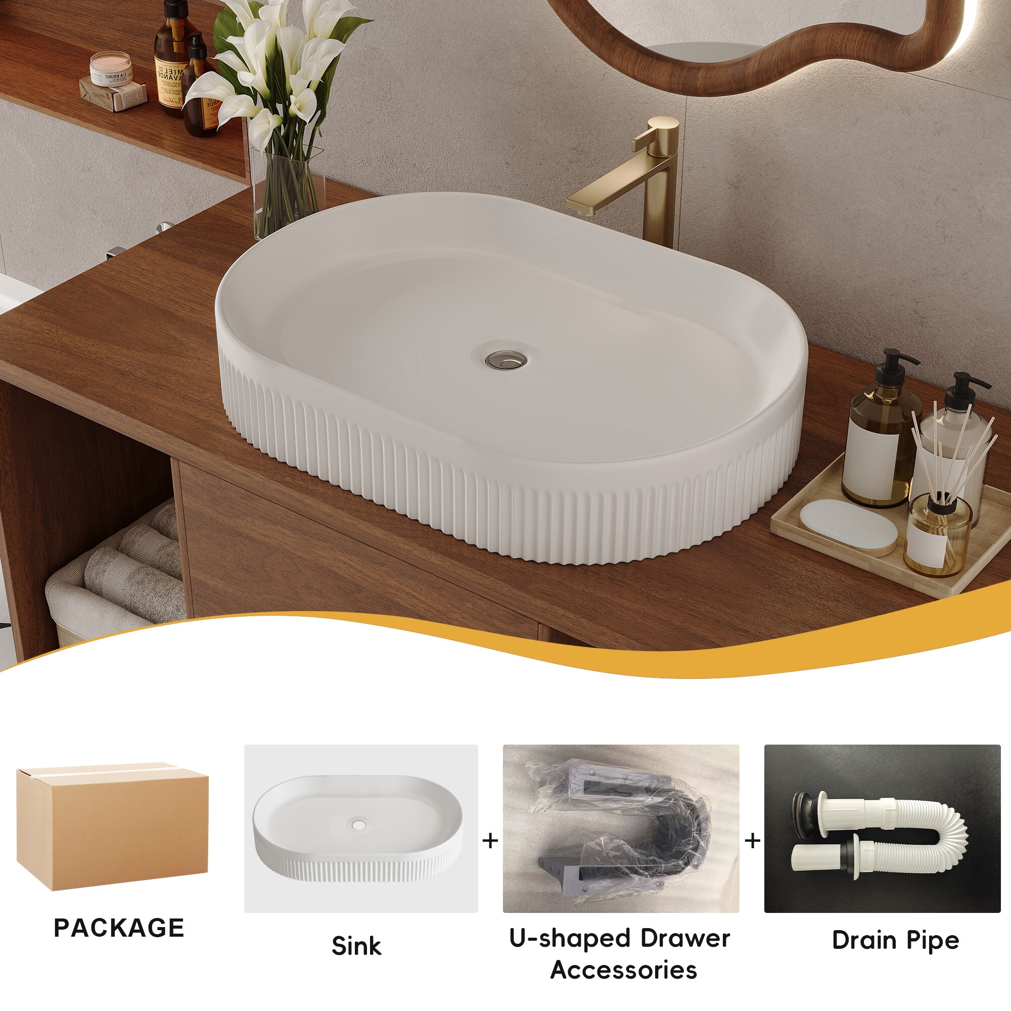 Vanityfus 39.4 -in Floating Bathroom Vanity with Ceramic sink Wall ...