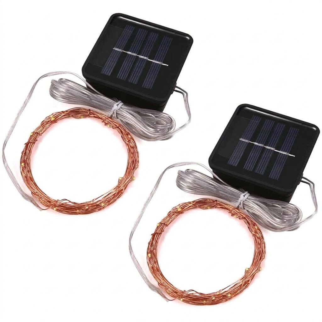 Afoxsos Solar String Lights 16 Feet 50 LED Warm White Waterproof ...