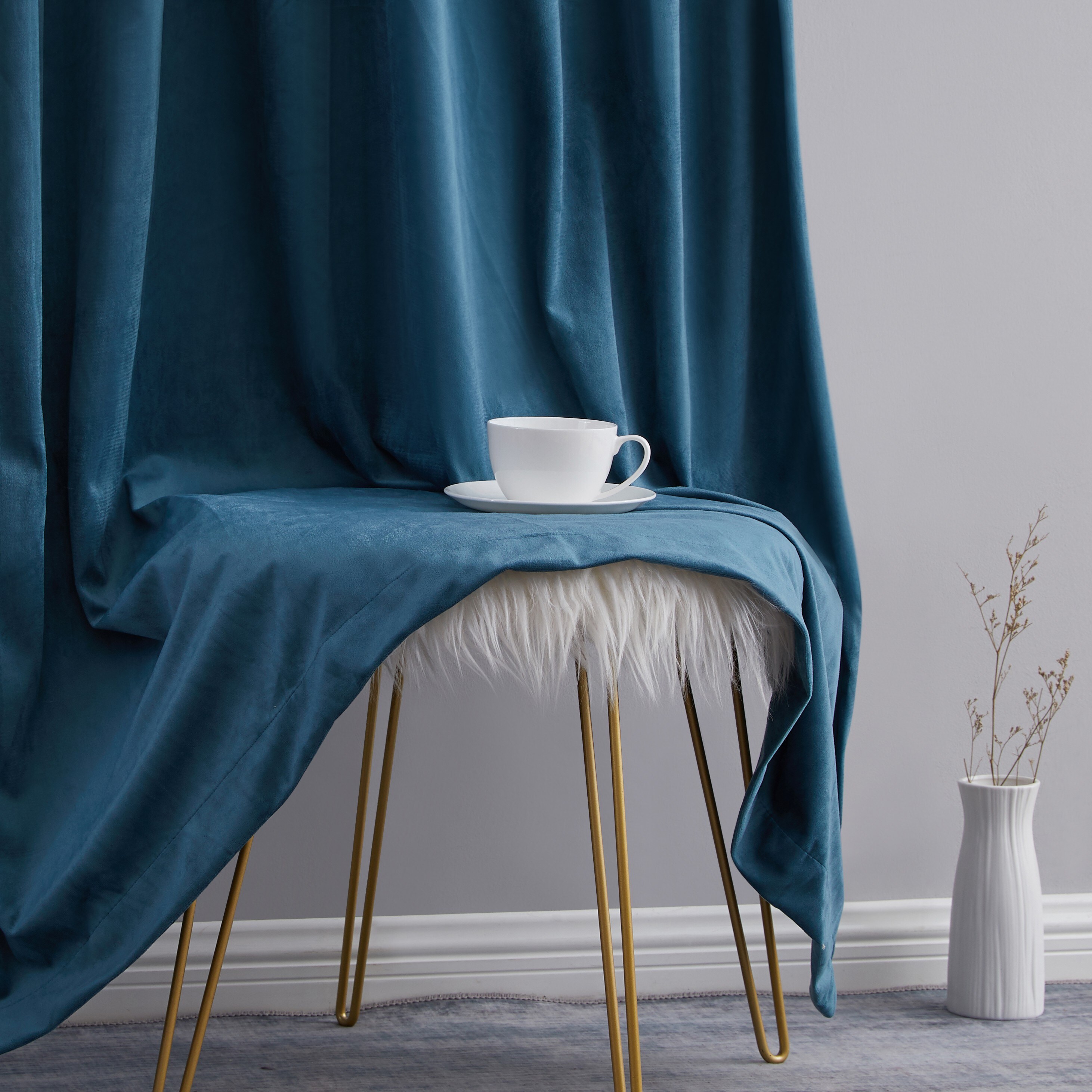 HLC.me Lopez Velvet Back Tab Rod Pocket Window Treatment Curtain Panels ...