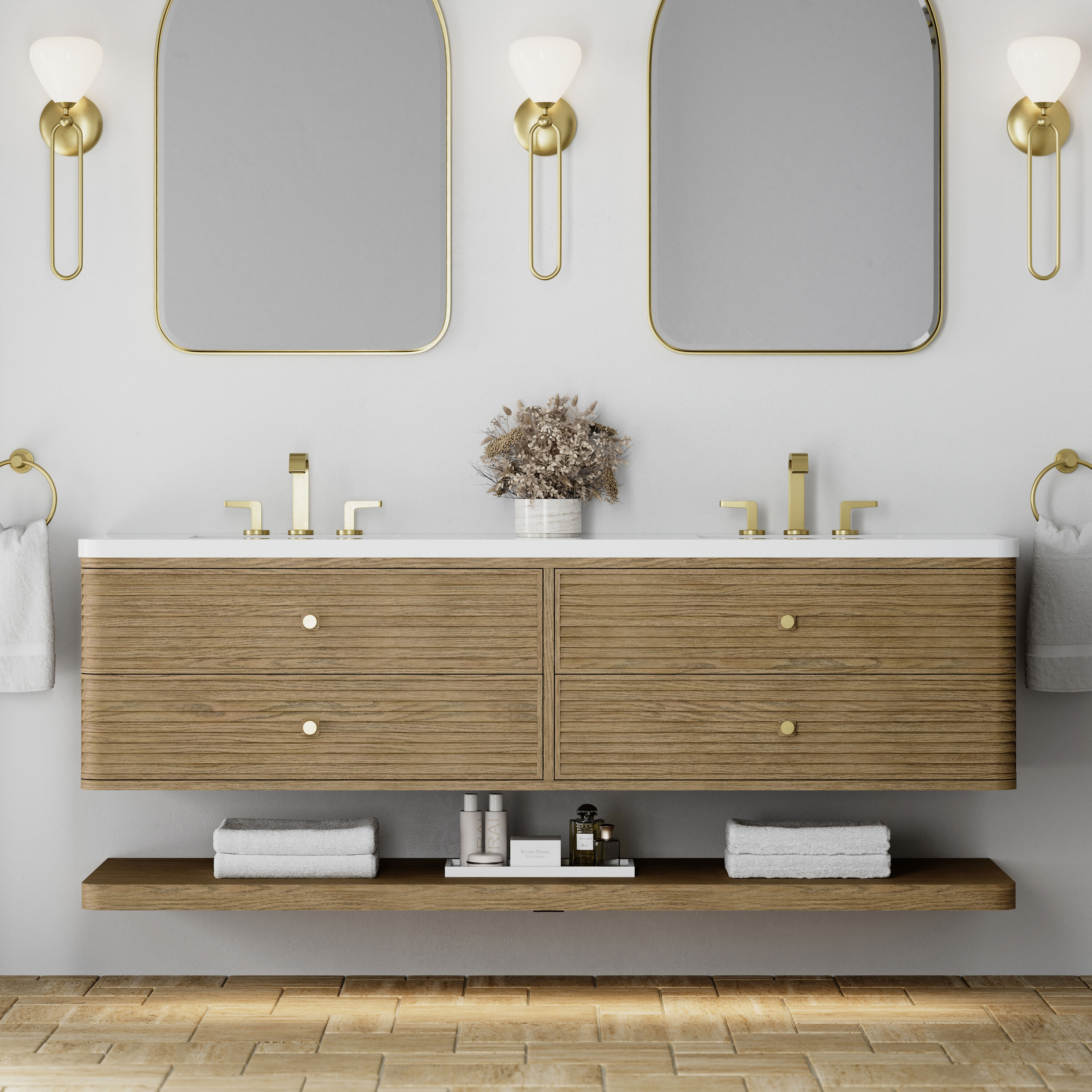 James Martin Vanities Allamari 72-in Dune Mist Undermount Double Sink ...