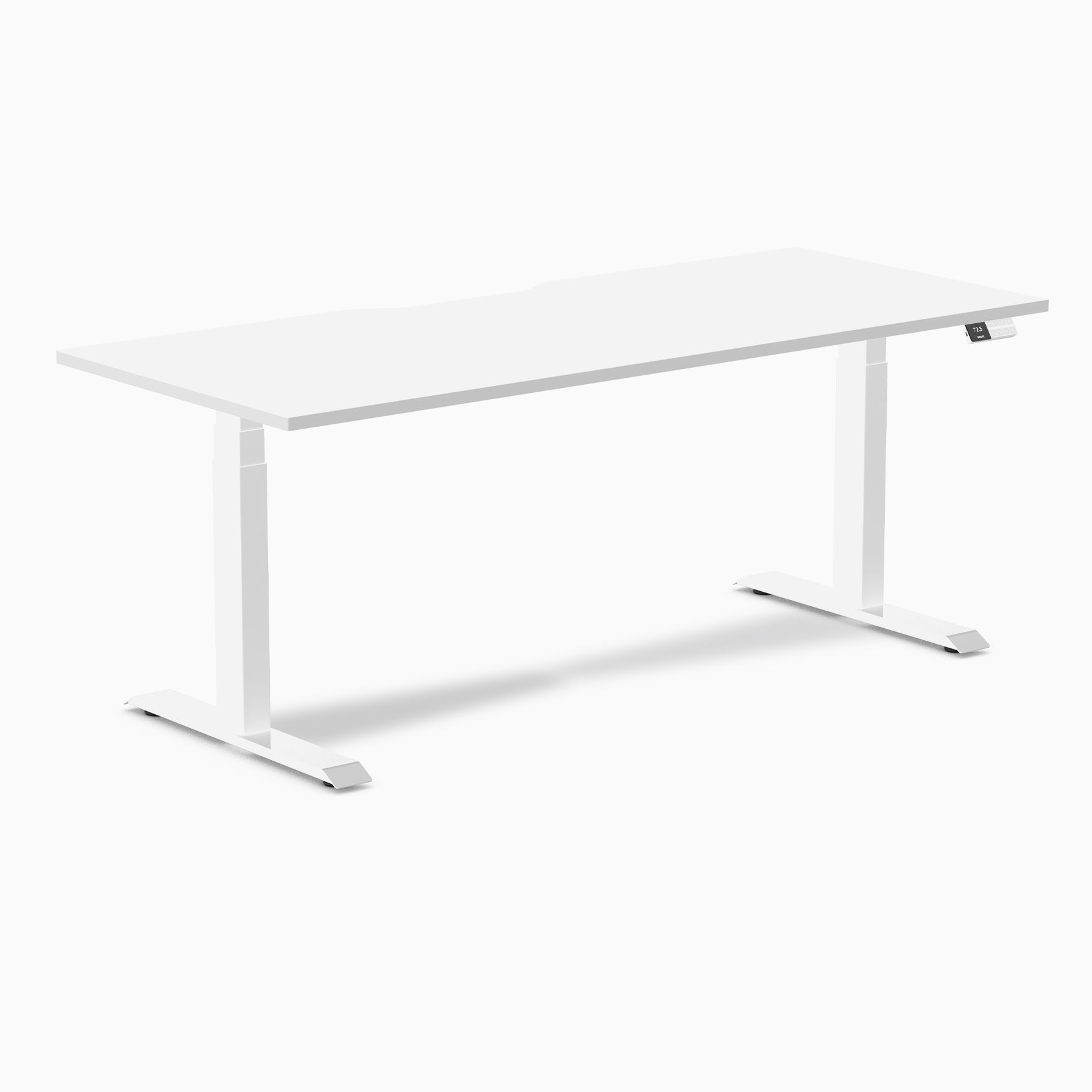 Desky Dual Scalloped Laminate Sit Stand Desk - White / 70.9 x 29.5 ...