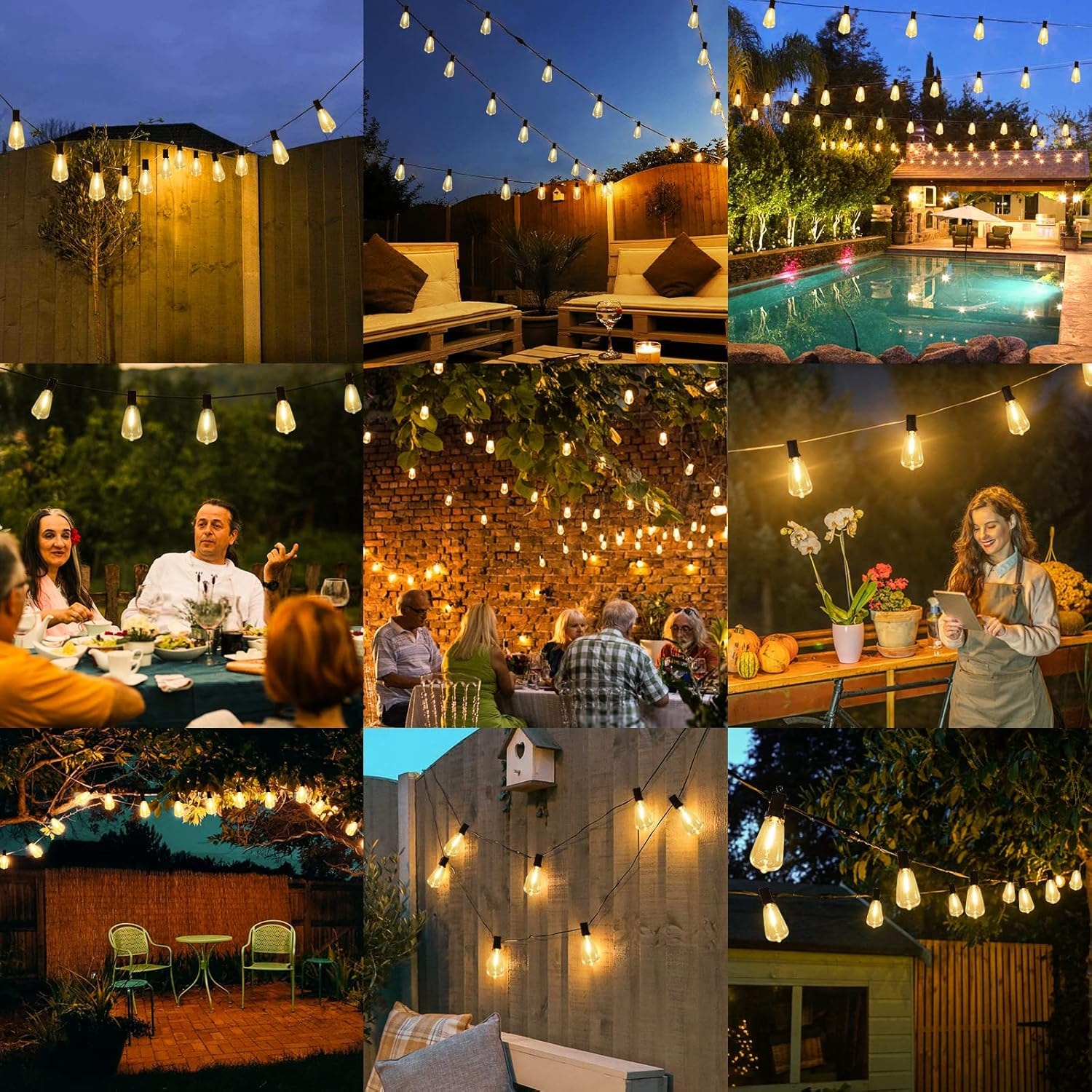 Nordic Hygge 100FT LED Outdoor String Lights – 52 Shatterproof ST38 ...