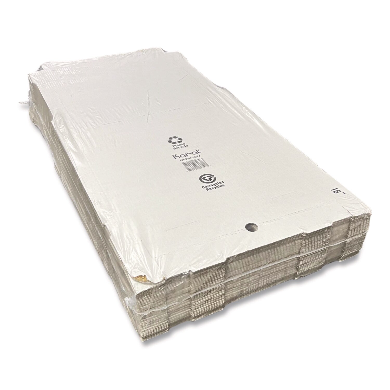 Karat Corrugated Pizza Boxes 16 x 16 x 1.97 White/Brown 50/Carton in ...