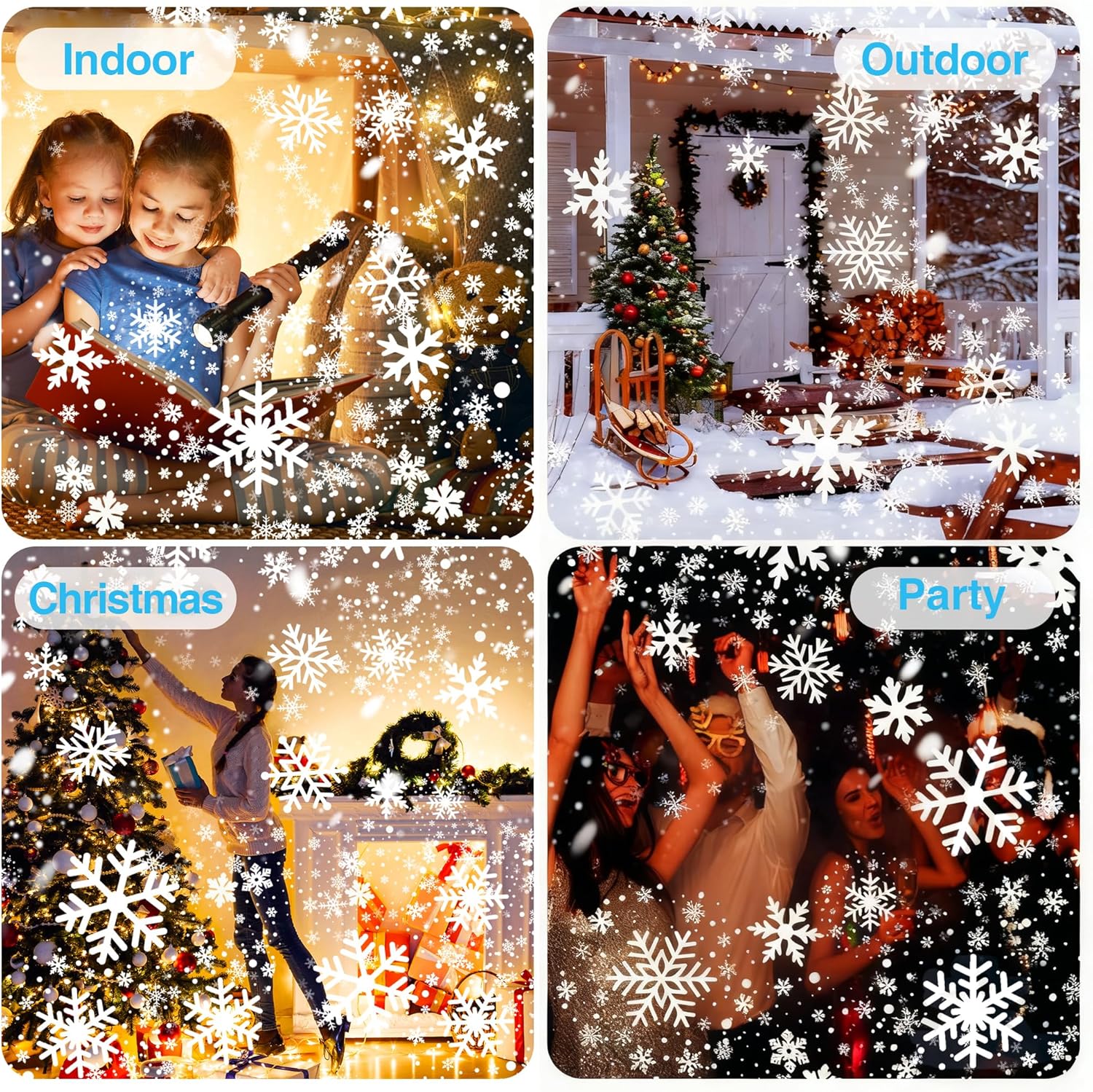 Etokfoks Christmas Snowflake Projector Lights Outdoor with Remote ...
