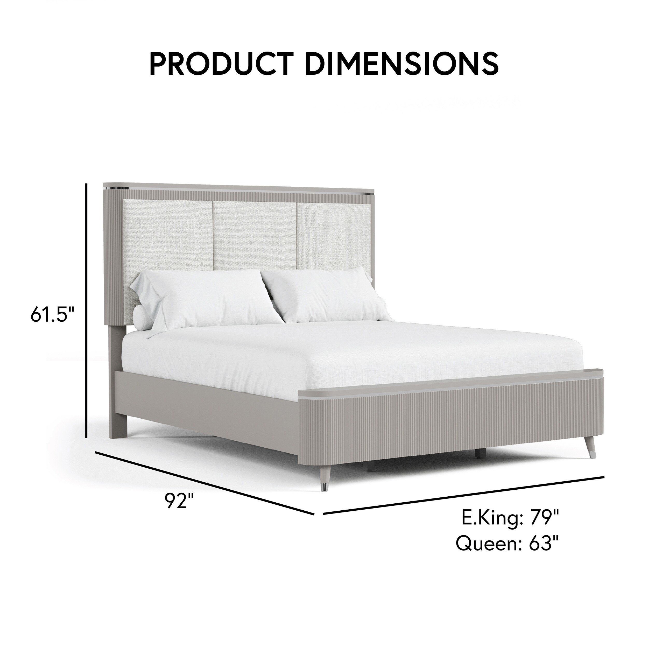 Furniture of America Quill Light Gray Queen Wood Panel Bed in the Beds ...