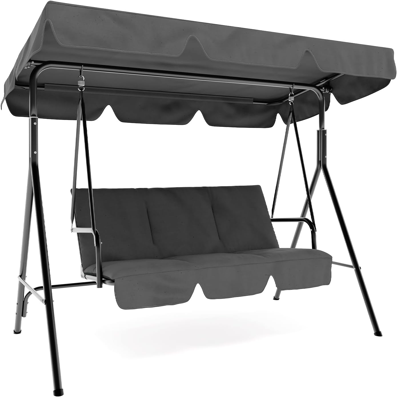 Garvee Outdoor Swing Chair with Adjustable Canopy 3 Person Outdoor ...