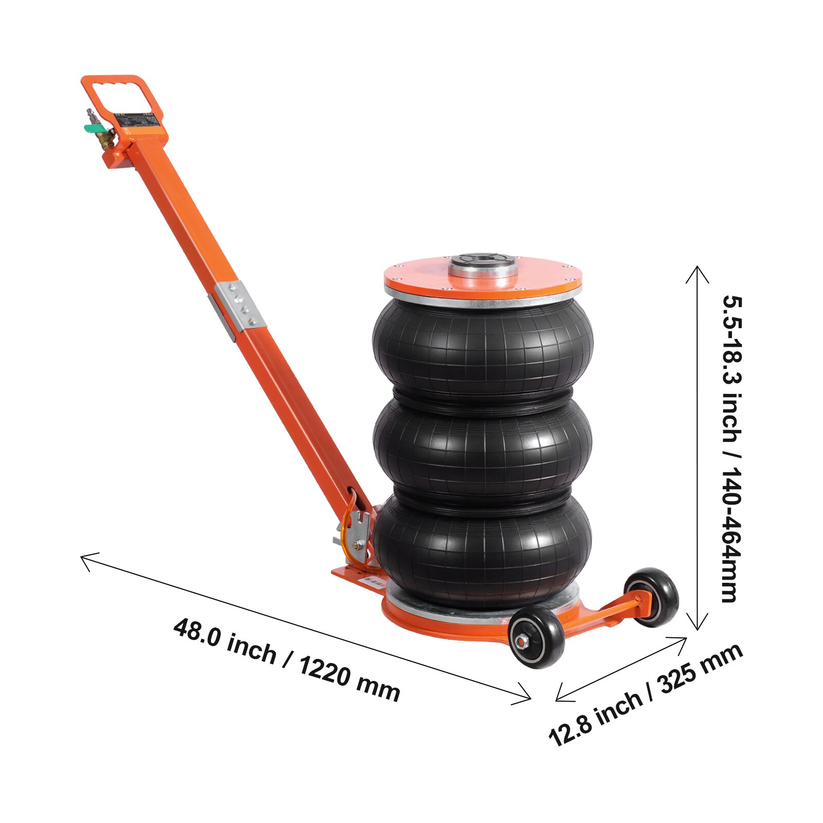 GIVIMO 5-Ton Pneumatic Air Jack 11000-lb Capacity 4-to-10-Second ...