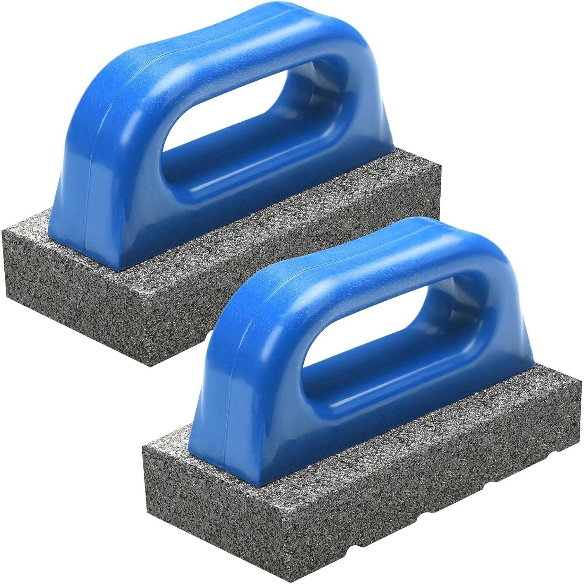 OGETFUUR 2 Pack Blue Rub Brick with Handle 20 Grit Concrete Masonry ...