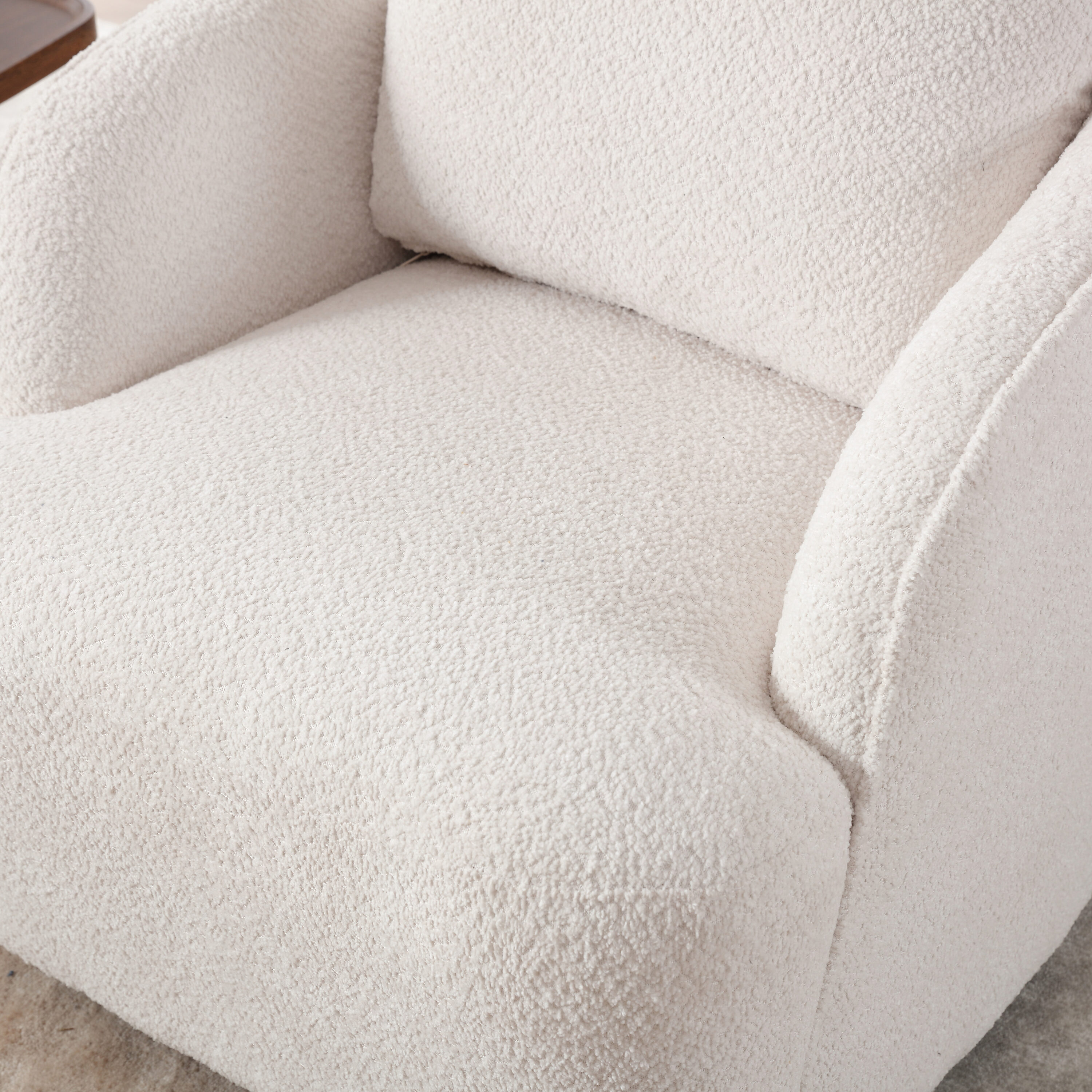 Hrinhom Modern Ivory Swivel Accent Chair HC-W1040-IVORY at Lowes.com