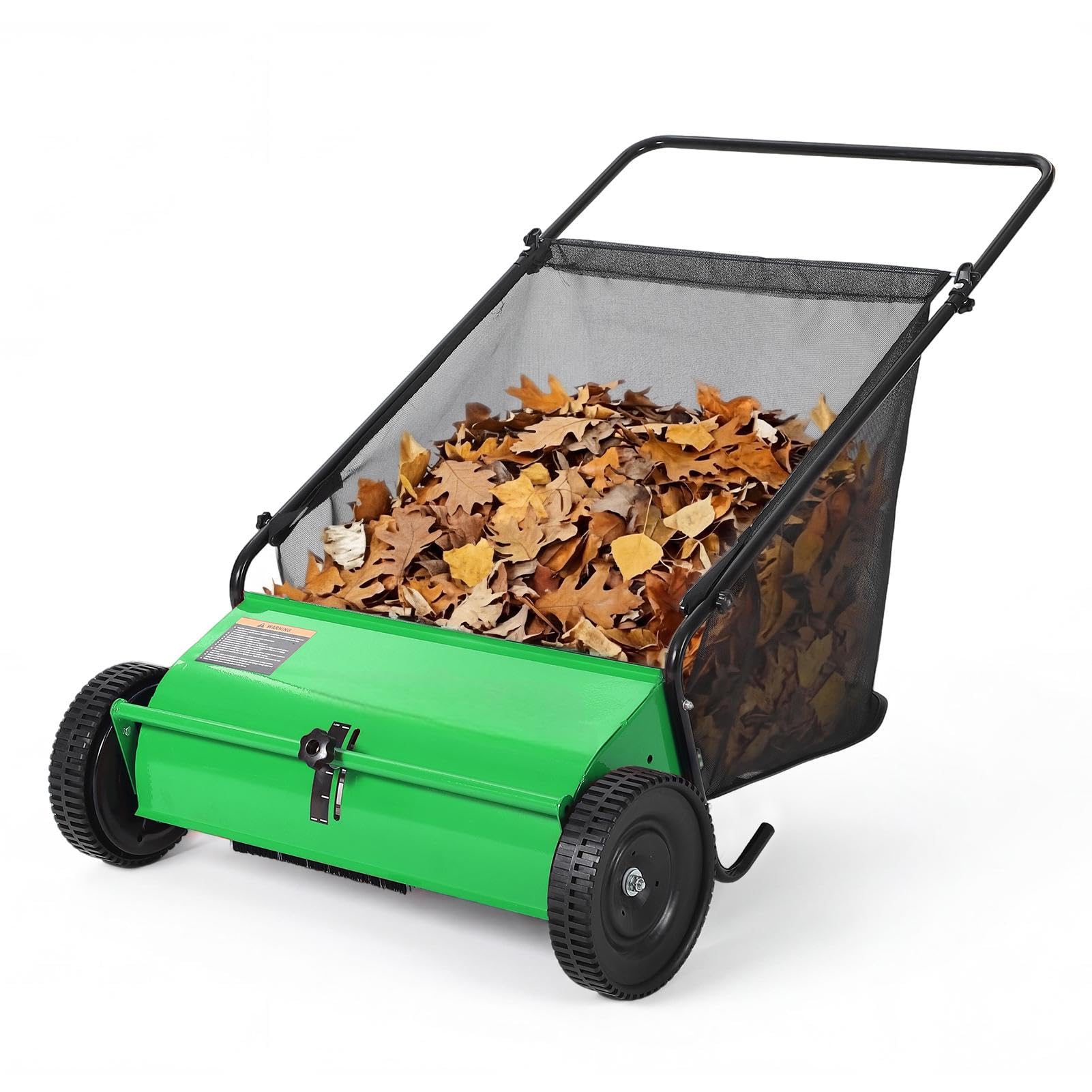 GarveeLife 26 Inch Push Lawn Sweeper with 7 Cu ft Hopper Bag Heavy Duty ...