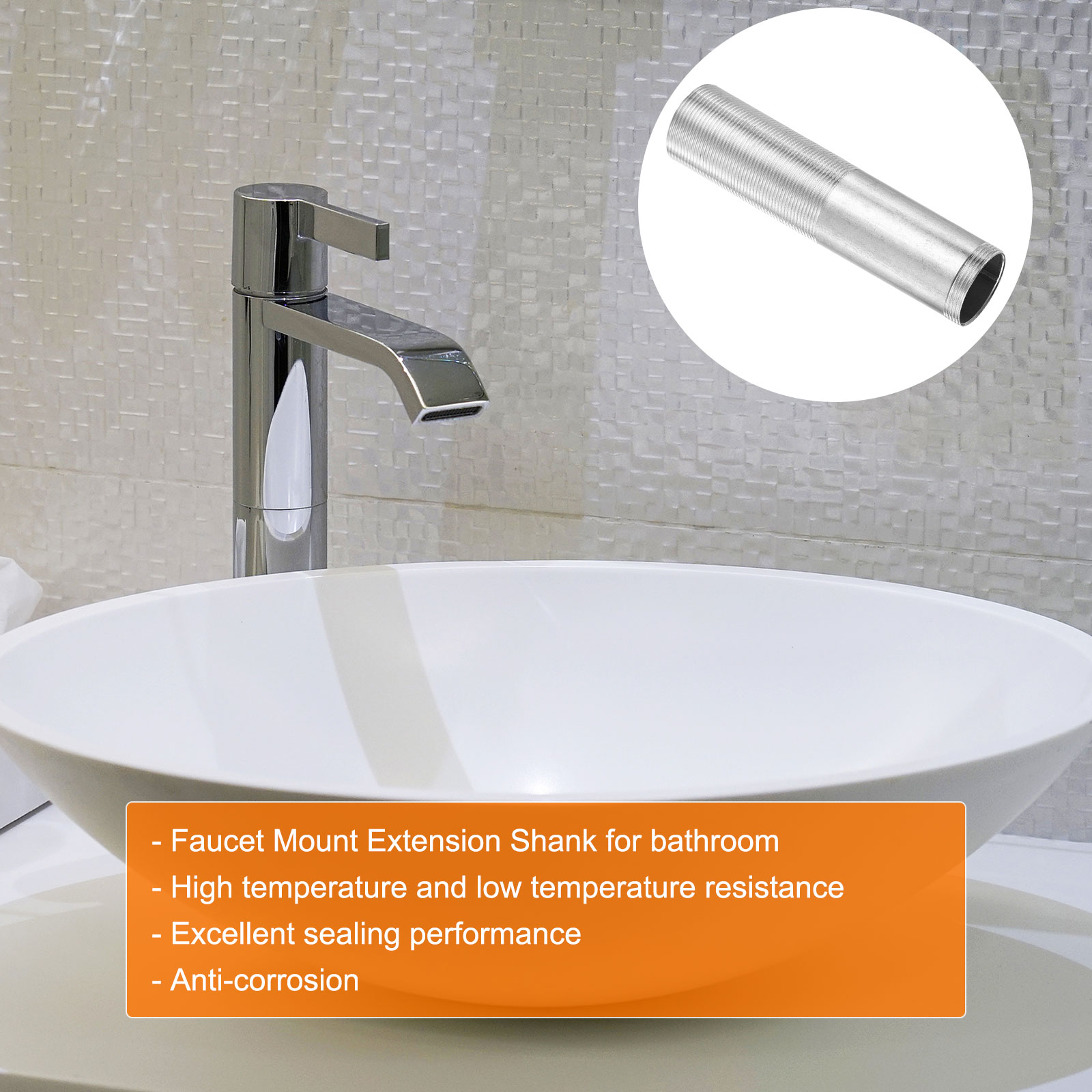 Unique Bargains 1pc 5.51 Inch x 1.22 Inch Faucet Mount Extension Shank ...
