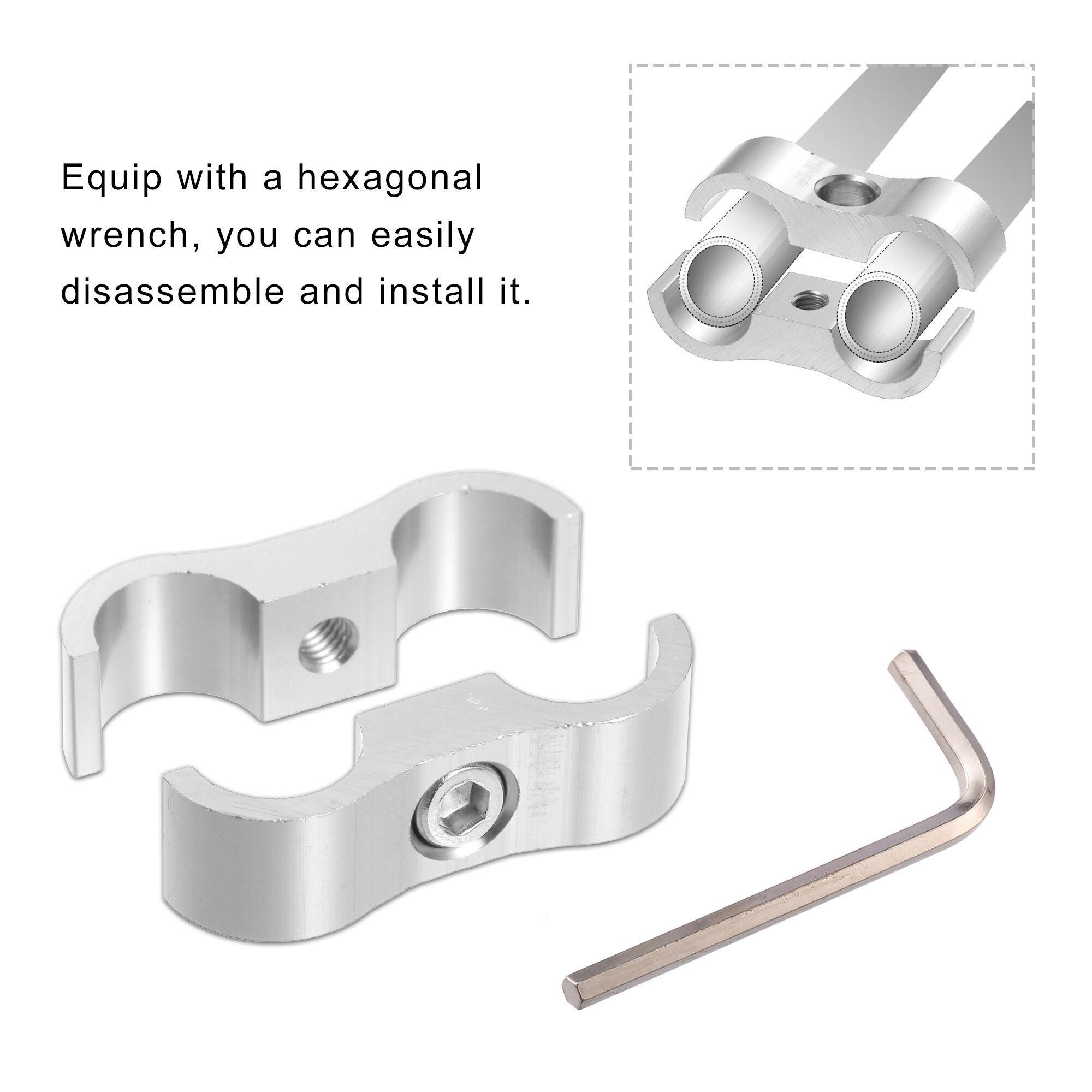 Unique Bargains 8pcs Car AN6 14mm Hose Separator Clamp Fitting Adapter ...