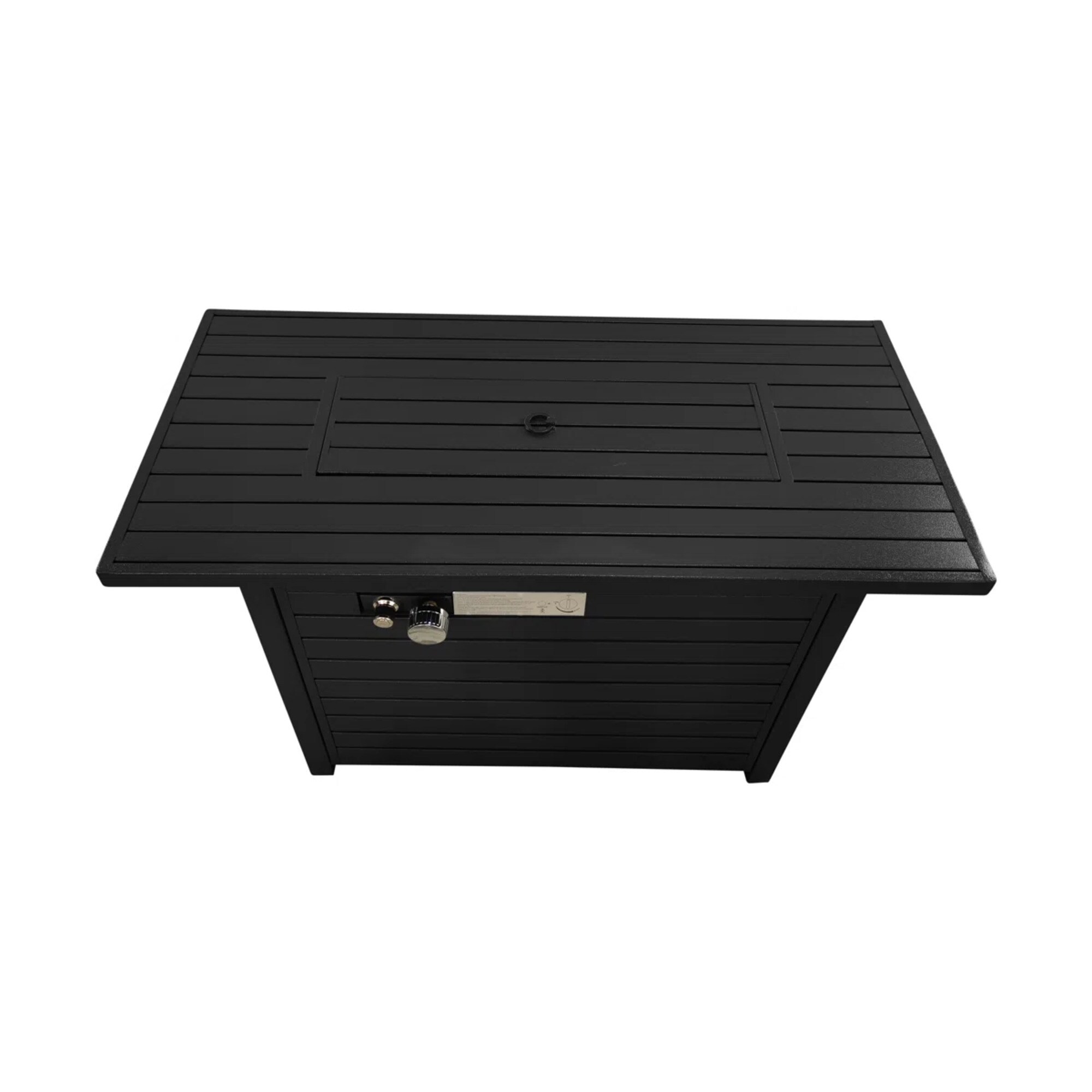 LOVMOR 24 inch H x 54 inch W Steel Outdoor Fire Pit Table with Lid in ...