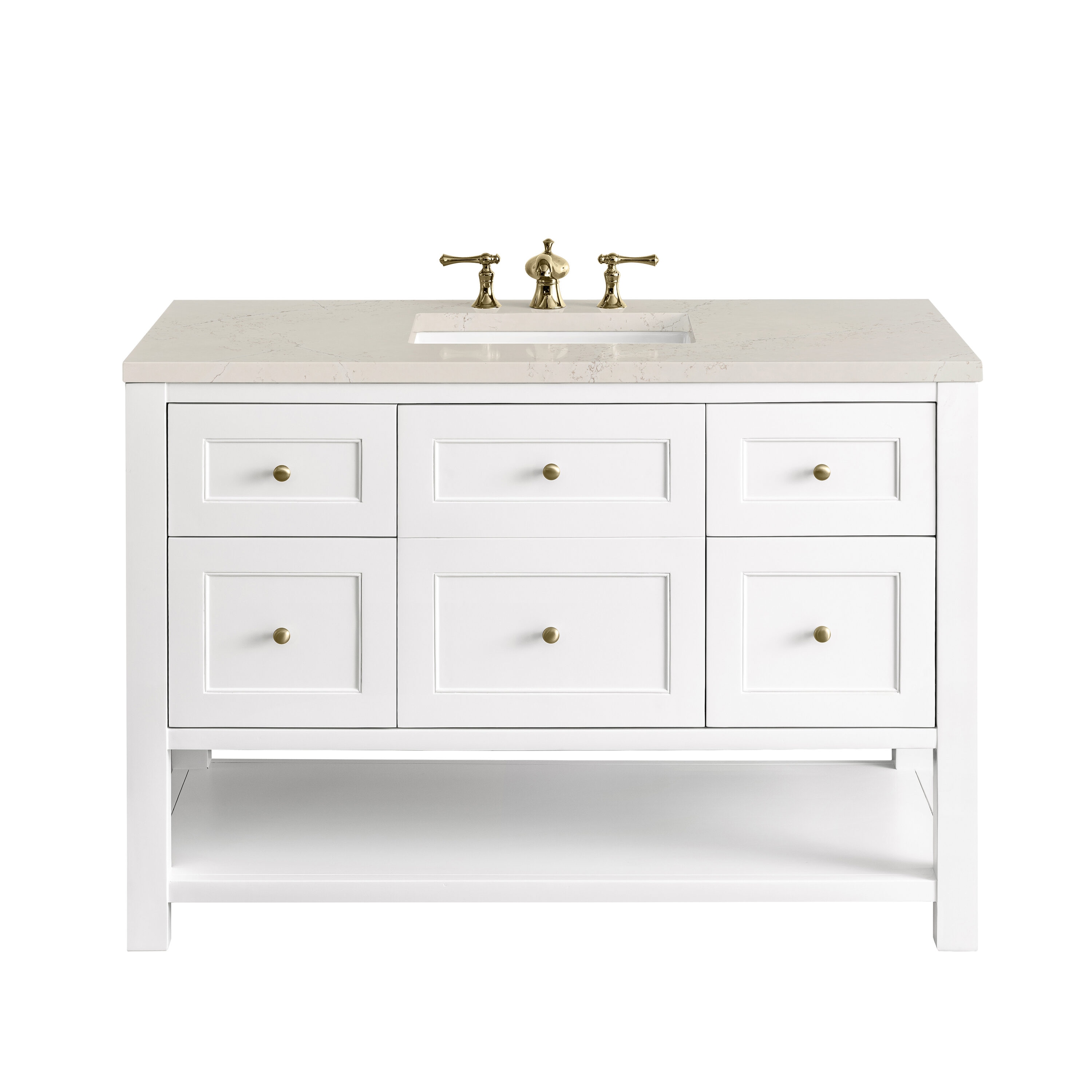 James Martin Vanities Breckenridge 48-in Bright White Undermount Single ...
