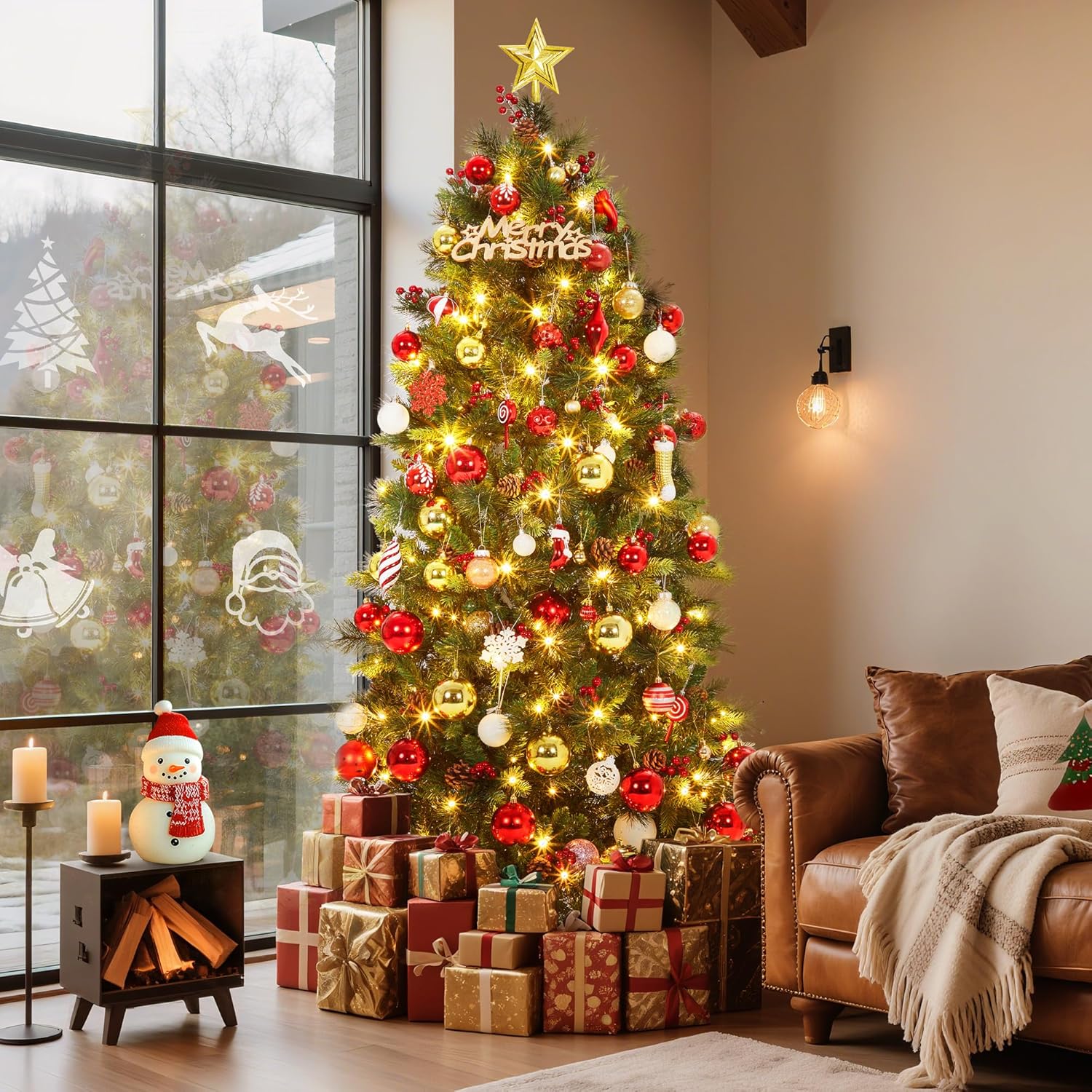 Der Rose Christmas Tree 6 FT Prelit Artificial Norway Spruce Pencil 250 ...