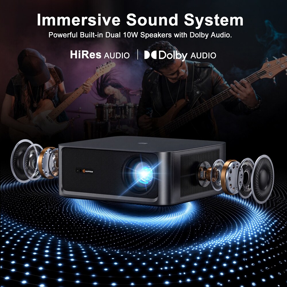 HAPPRUN Home theater Projector for Indoor and Outdoor in the Projectors ...