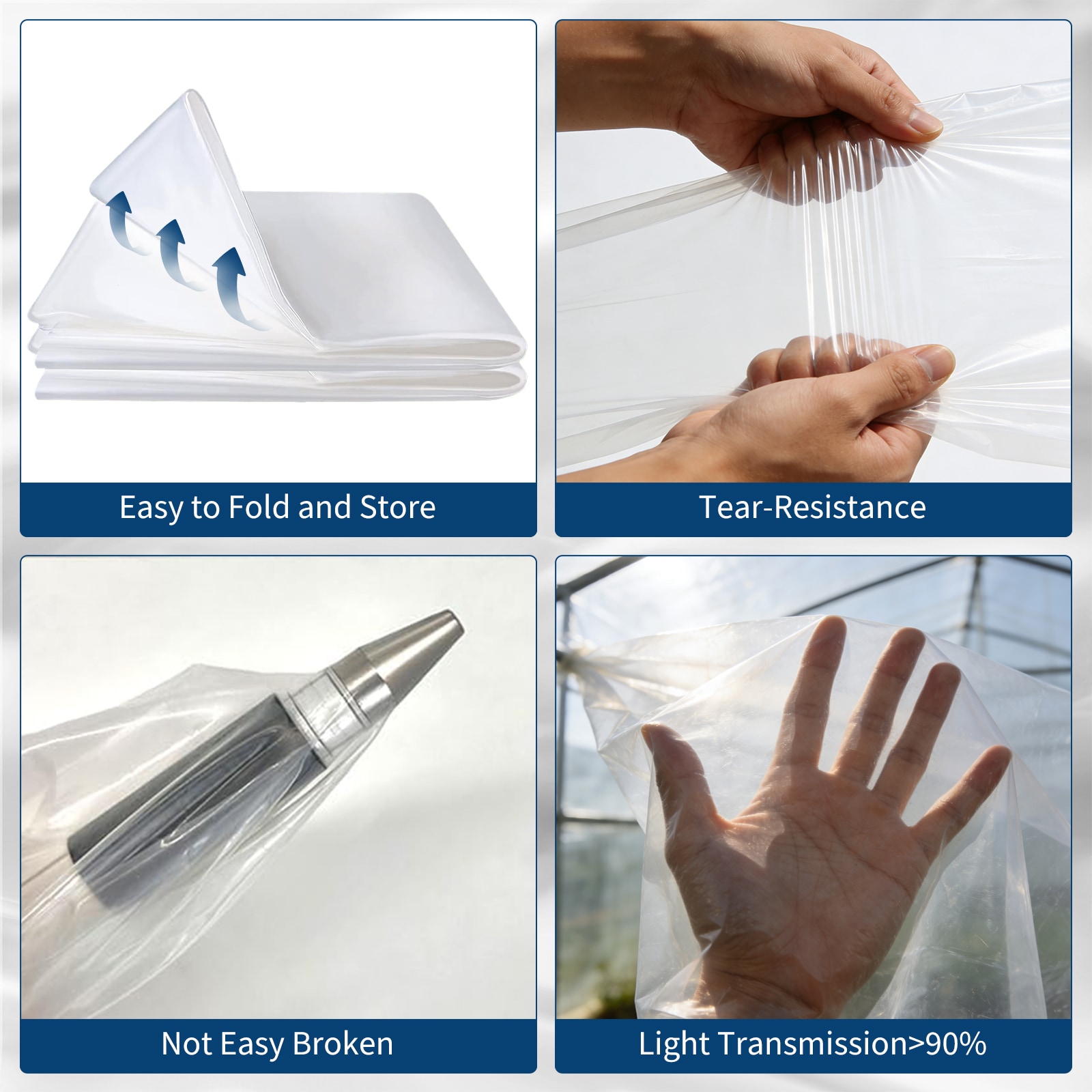 IdealHouse 26x50ft Greenhouse Plastic Sheeting 6mil LDPE Film with 2 ...