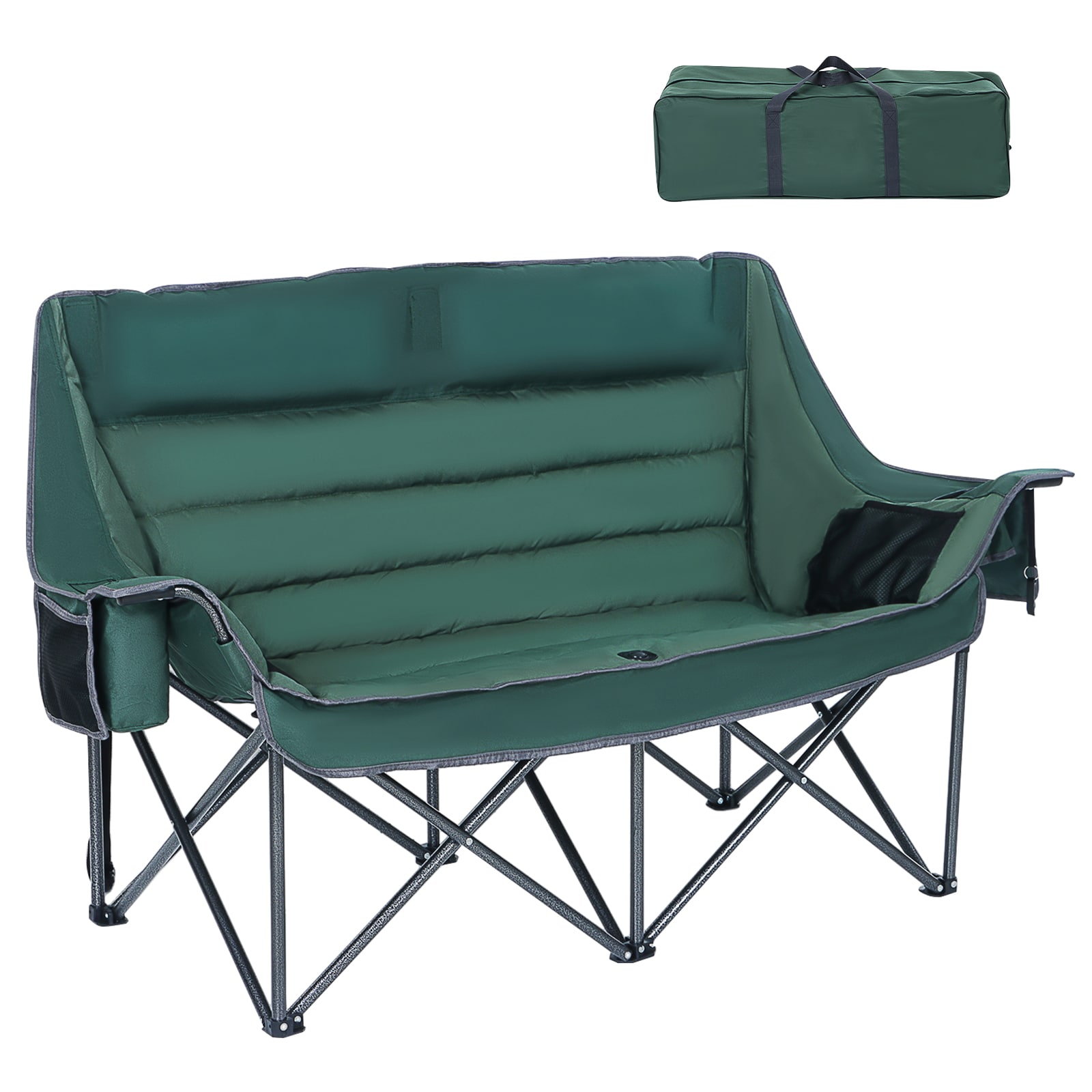 Polyester Green Folding Camping chair Adjustable and Carrying Strap ...