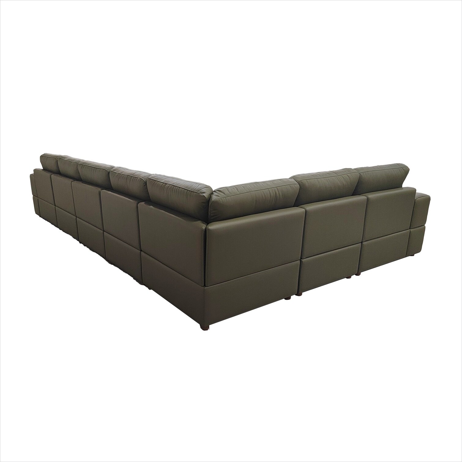 Naturefalls Large 6-Seat L-Shape Sectional with Square Arms Rich Green ...