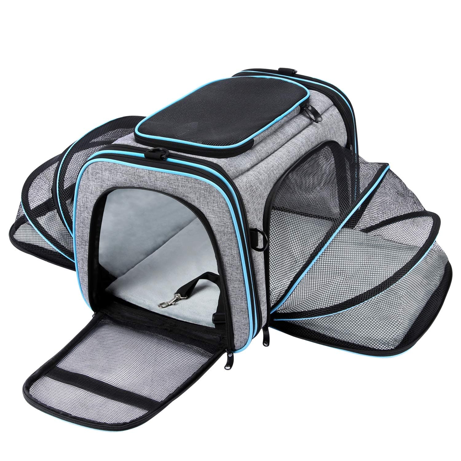 Angel Sar 19.5in L 12in W 12in H 4-Side Expandable Grey Blue Soft Sided ...