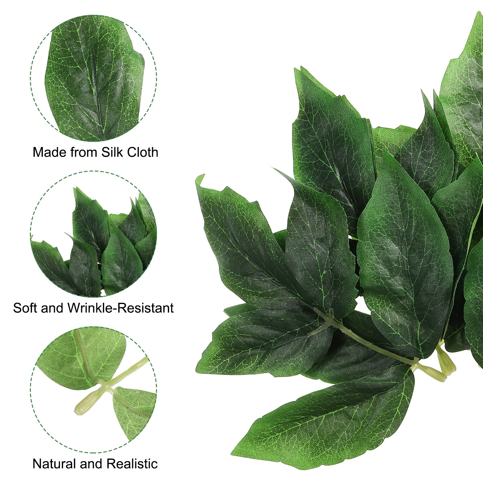PATIKIL 6.3x7.5inch Artificial Green Leaves 60pcs Bulk Greenery Leaves ...