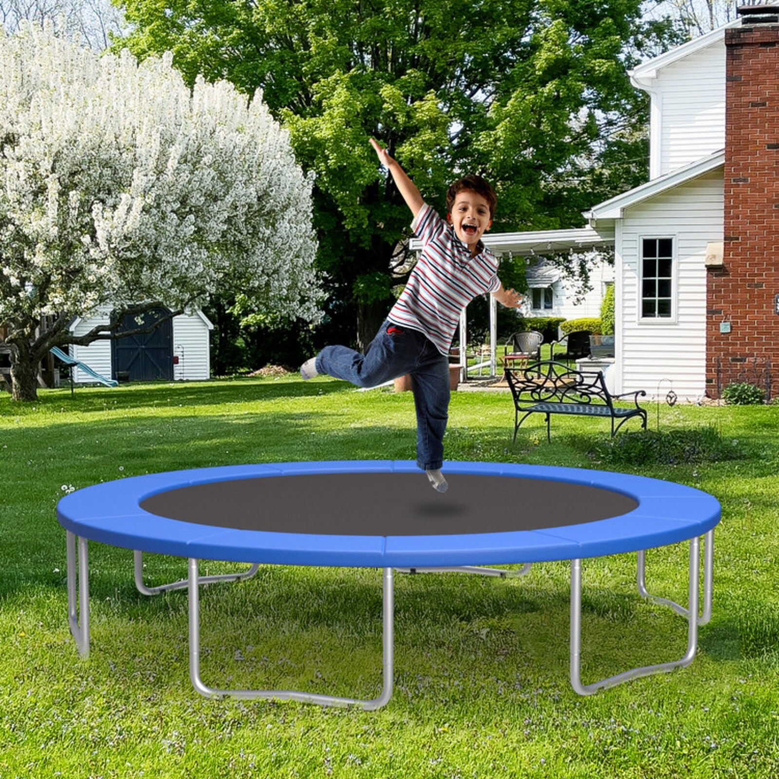 SUGIFT 12-ft Trampoline Safety Pad Replacement Waterproof PVC Outdoor ...