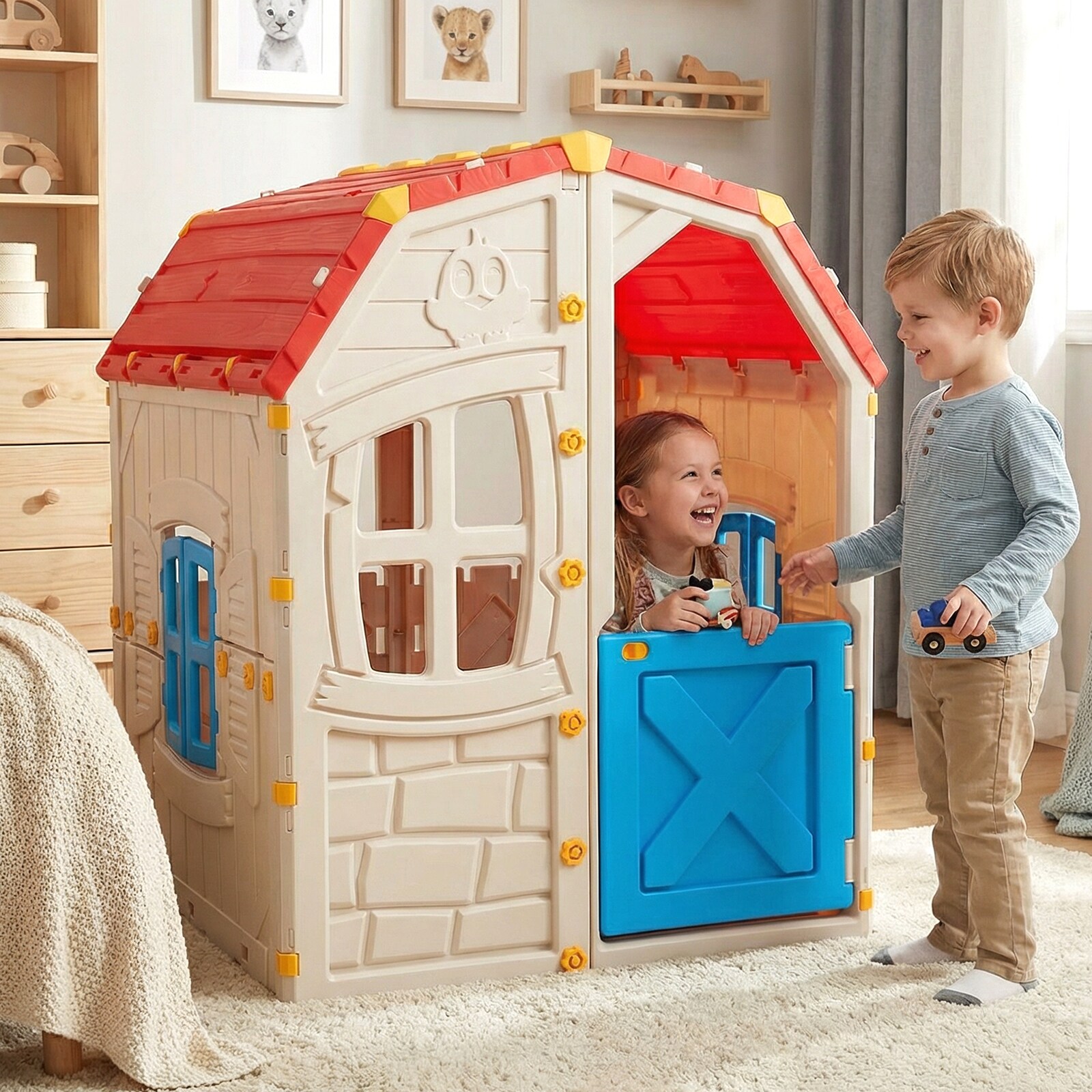 Slickblue Kids Plastic Playhouse Multicolor Type Outdoor Toddler ...