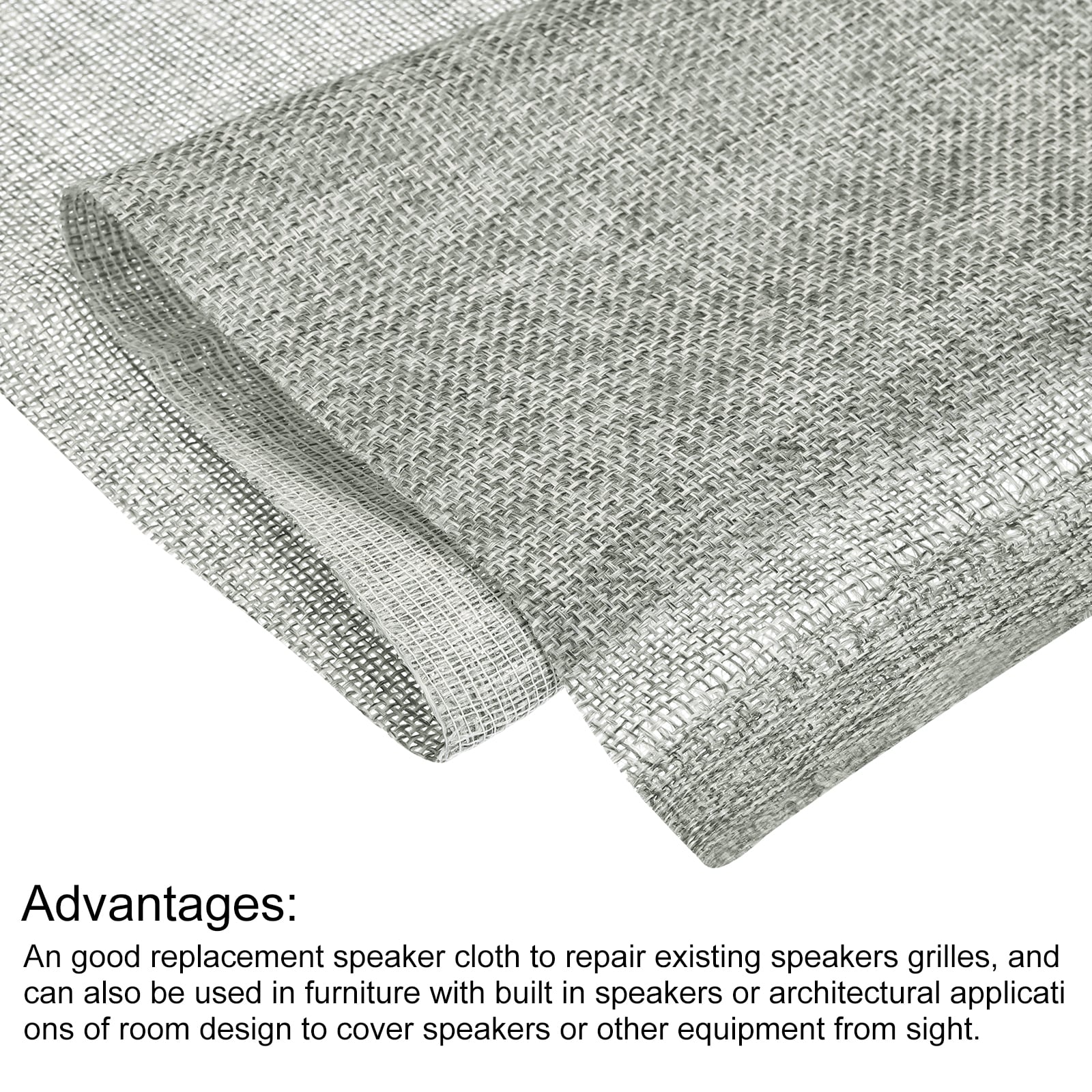 Unique Bargains Grey Speaker Mesh Grill Cloth (not cane webbing) Stereo ...