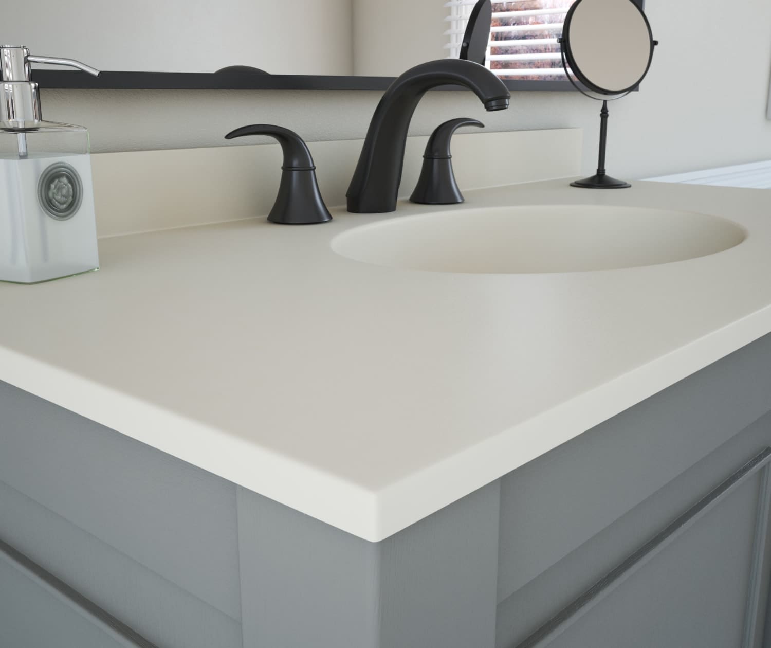 Swanstone Chesapeake 61-in x 22-in Bone Solid Surface Single Sink ...